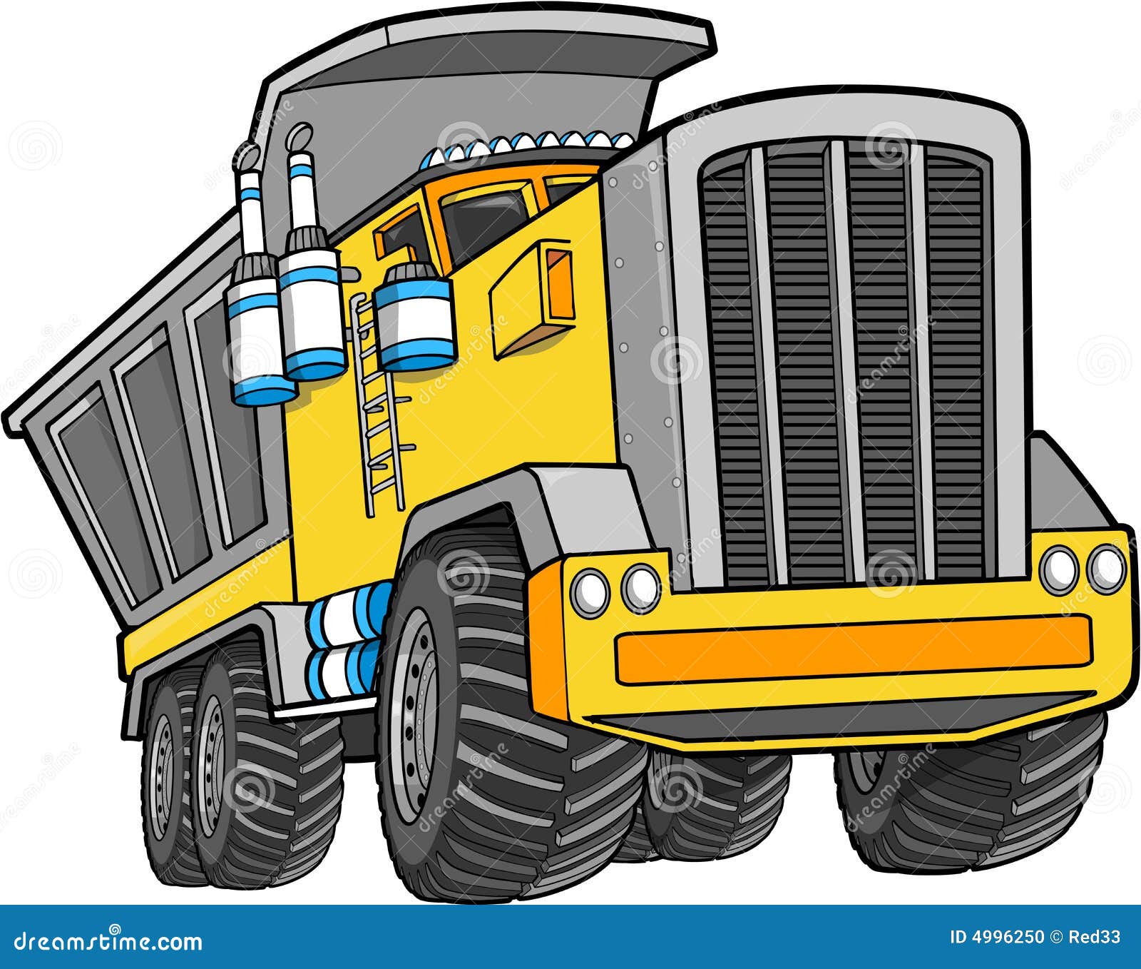 Vector Dump Truck stock vector. Illustration of yellow - 4996250
