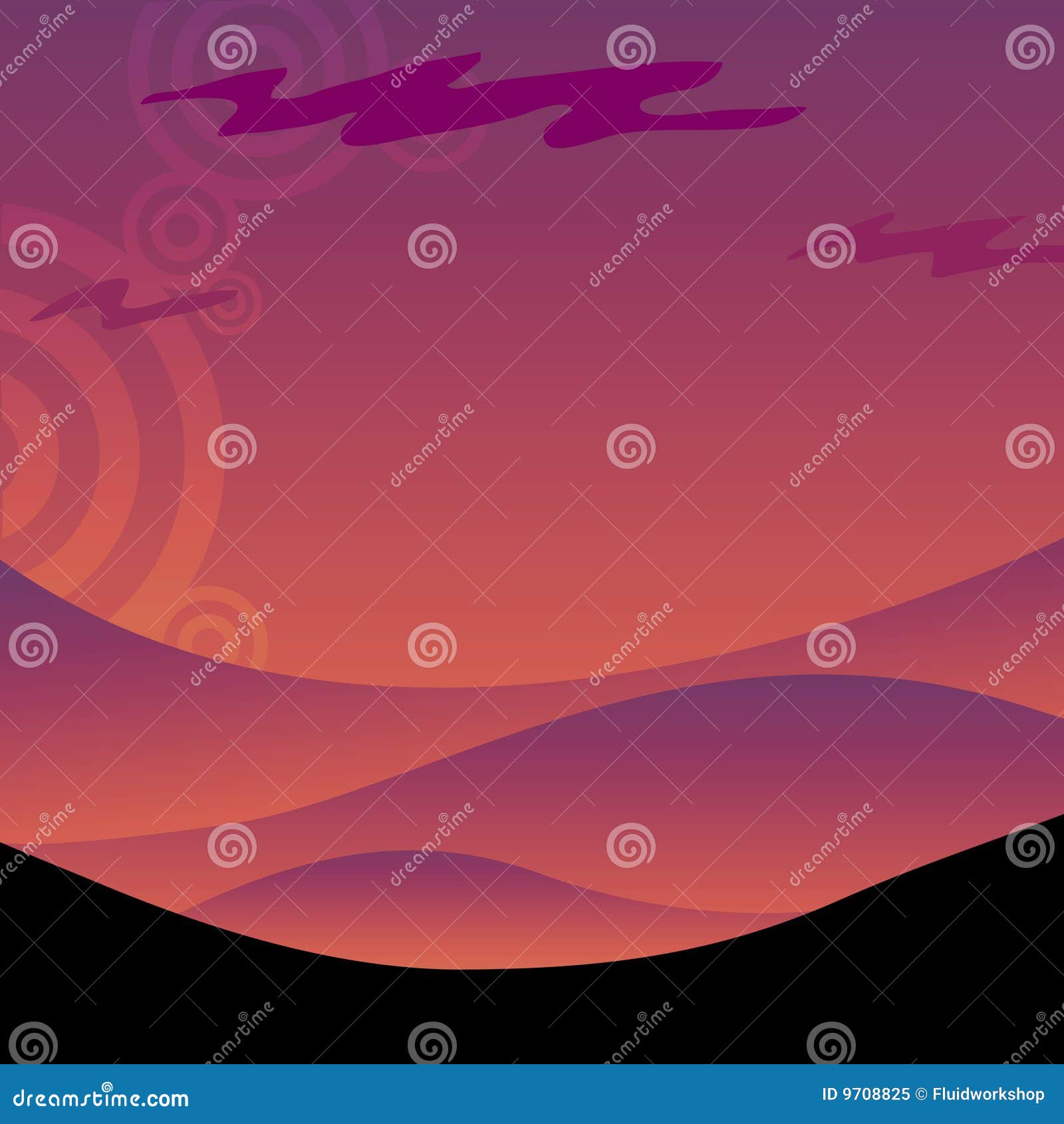 Vector Dusk Landscape stock vector. Illustration of background - 9708825