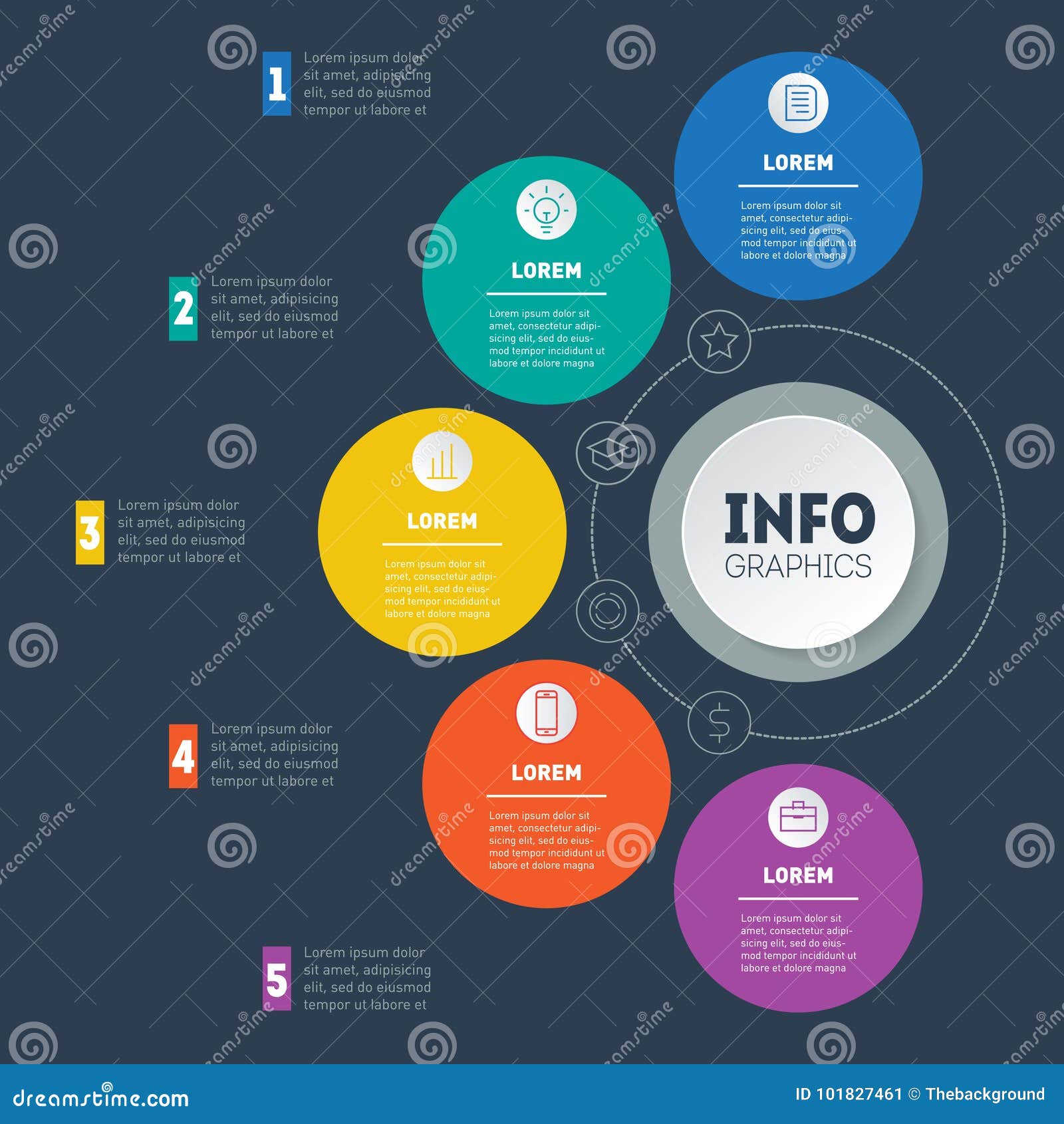 Vector Dynamic Infographics of Technology or Education Process W Stock ...