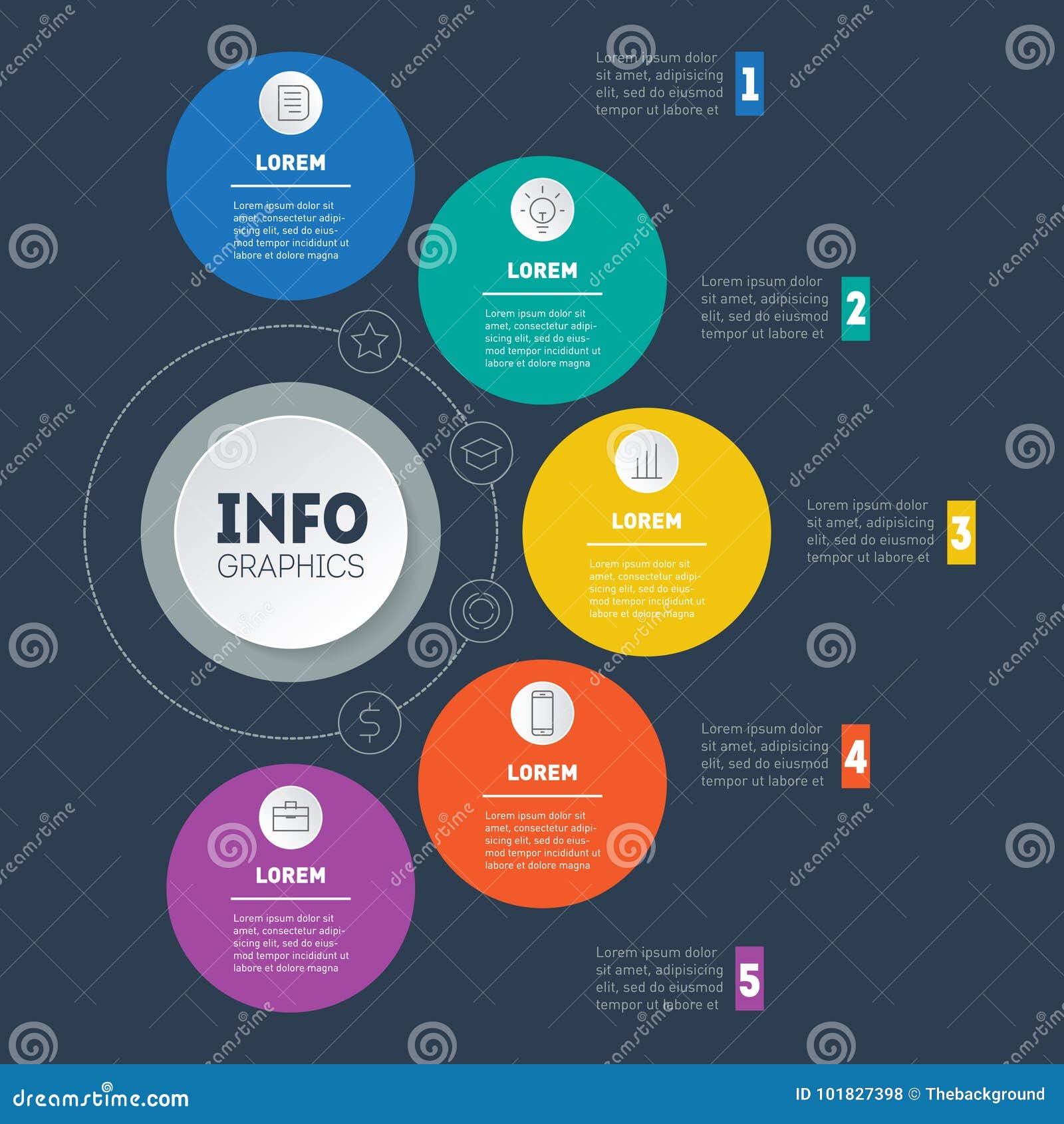 Vector Dynamic Infographics of Technology or Education Process W Stock ...