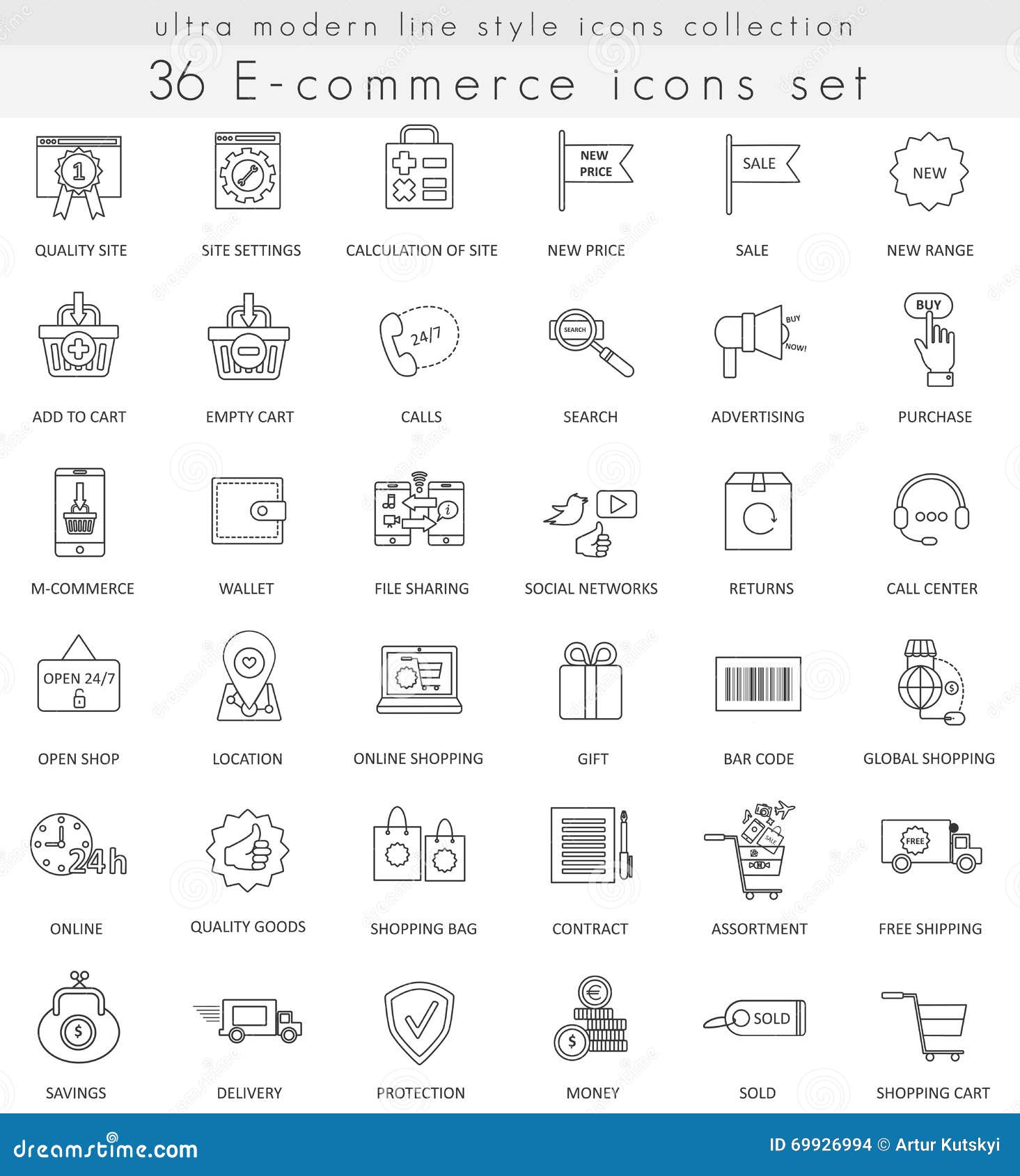 Vector E-commerce Ultra Modern Outline Line Icons for Web and Apps ...