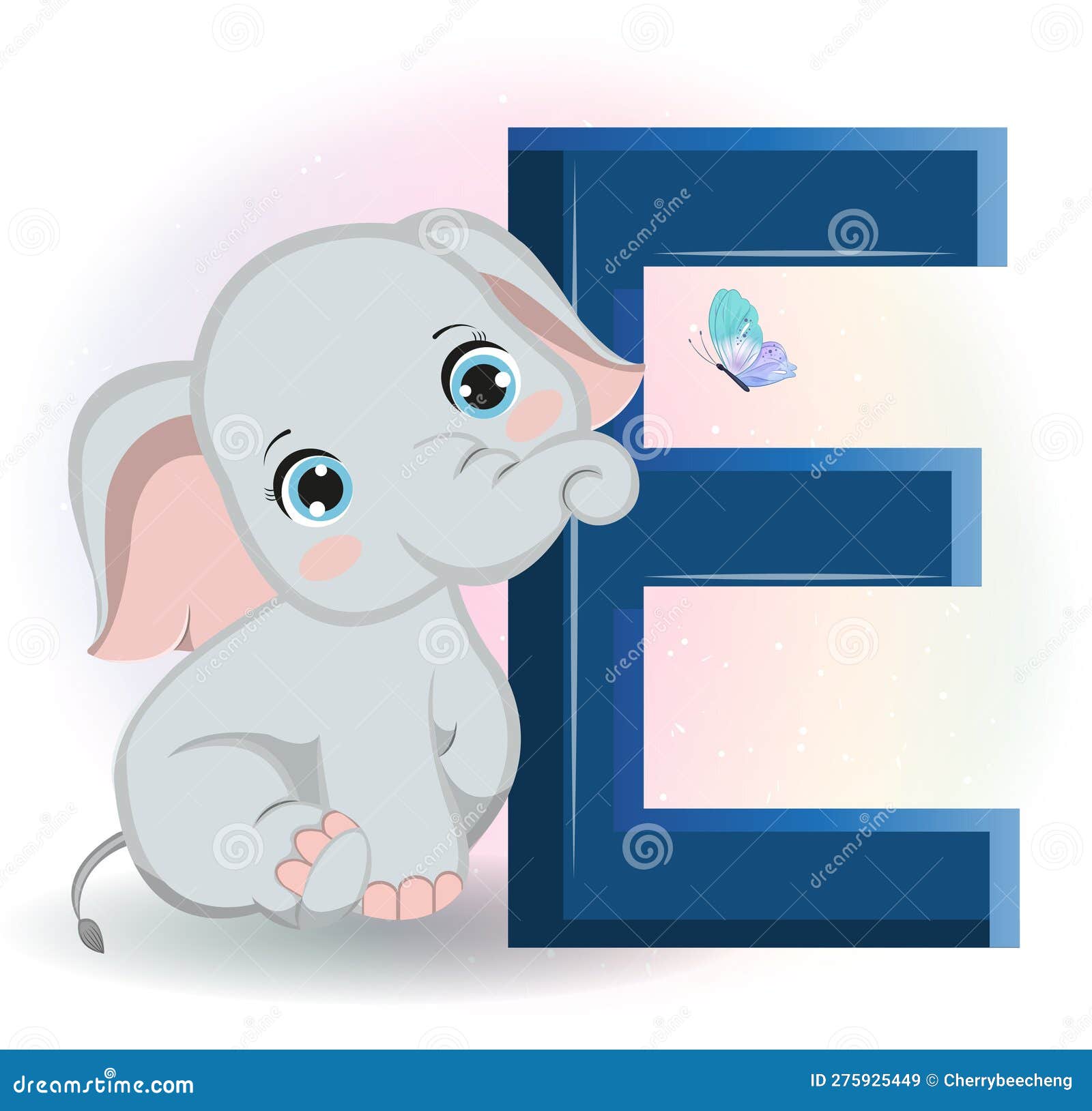 Vector E for elephant stock vector. Illustration of customary - 275925449
