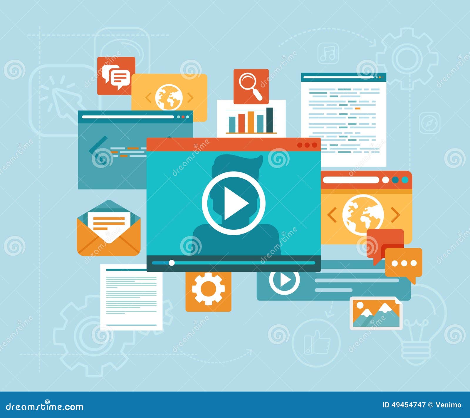 Vector e-learning concept stock vector. Illustration of message - 49454747