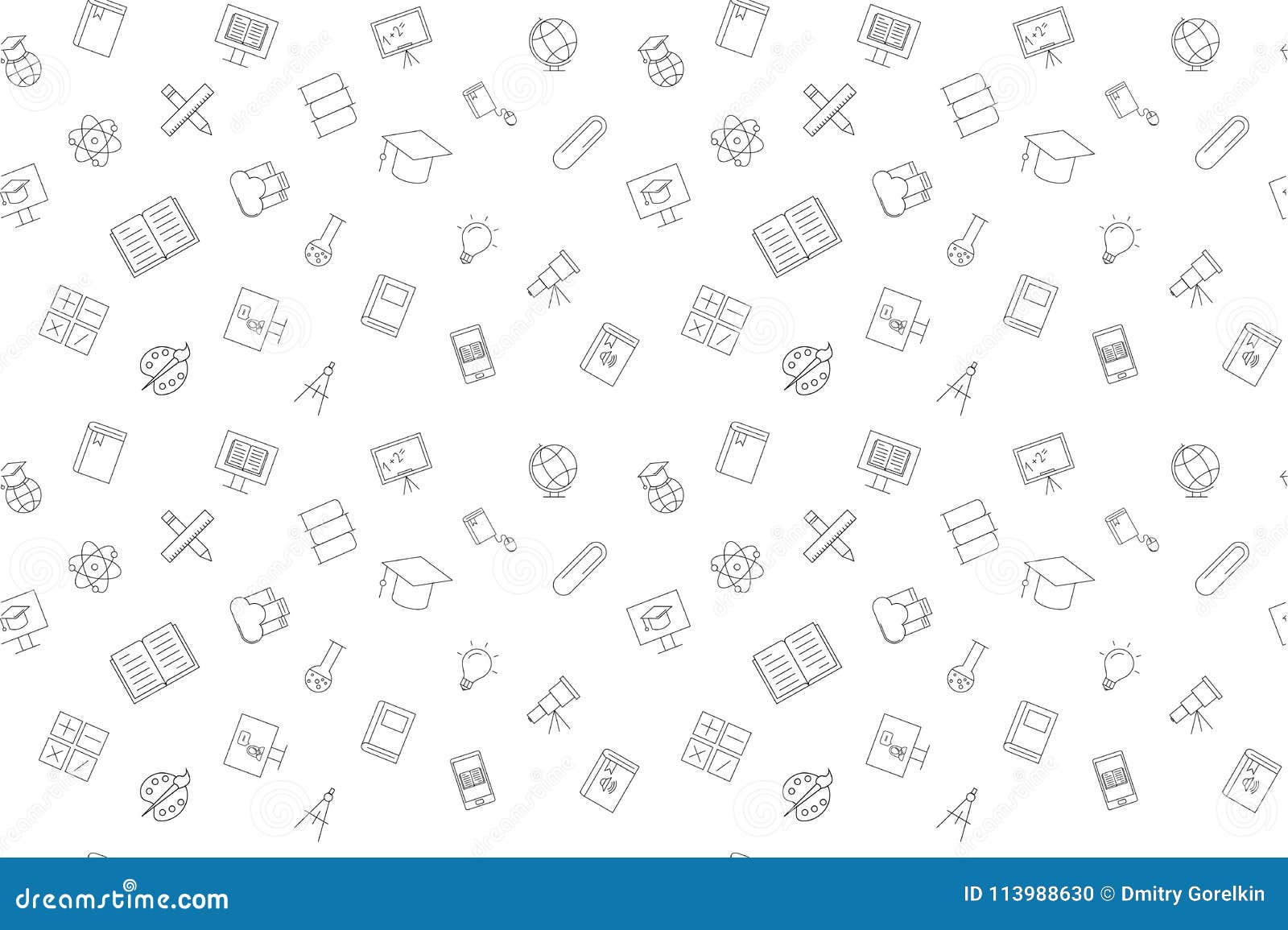 Vector E-learning Pattern. E-learning Seamless Background Stock Vector ...