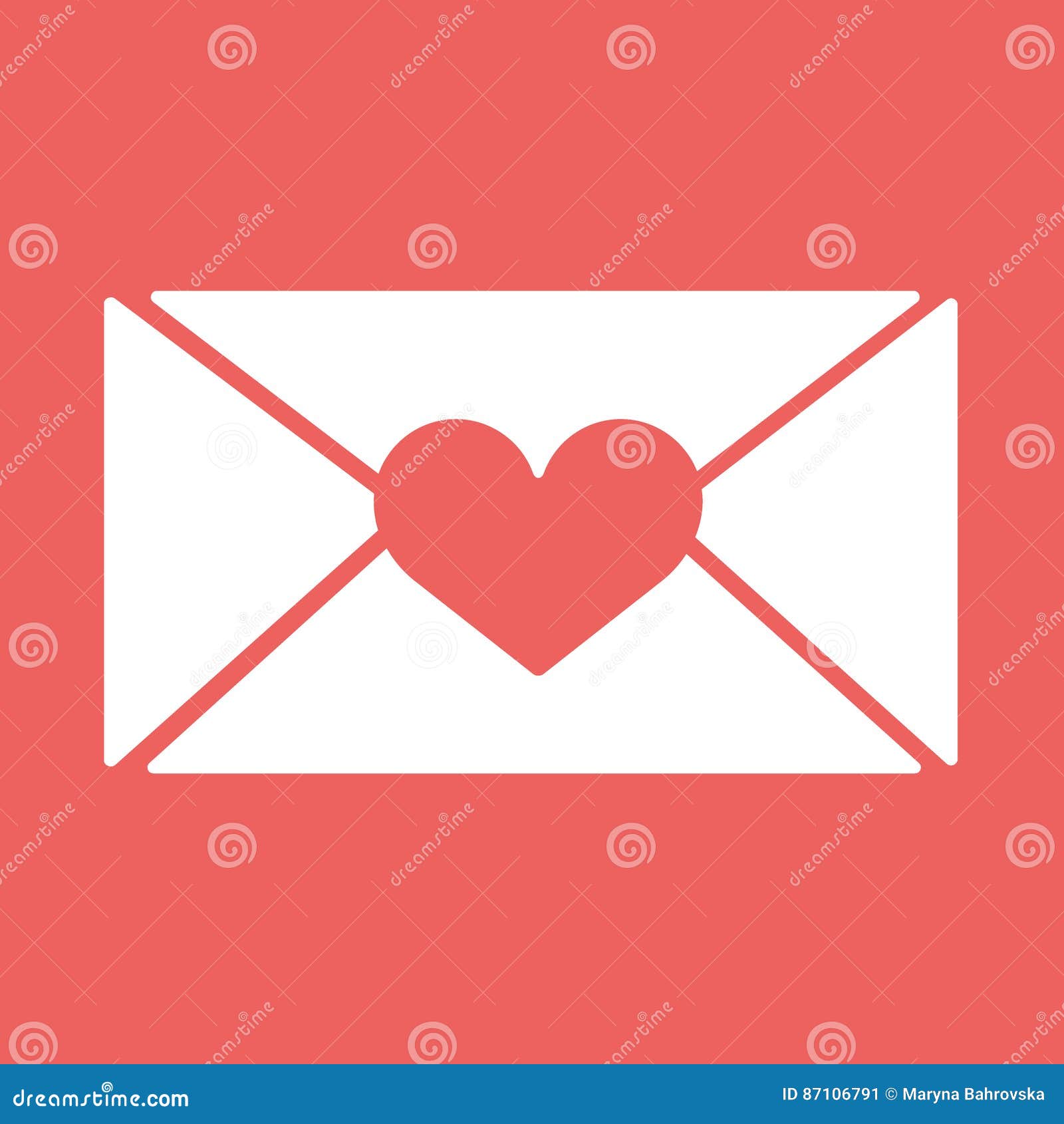 Vector E-mail, Envelop Icons with Heart Wax Press.for Valentine Day ...