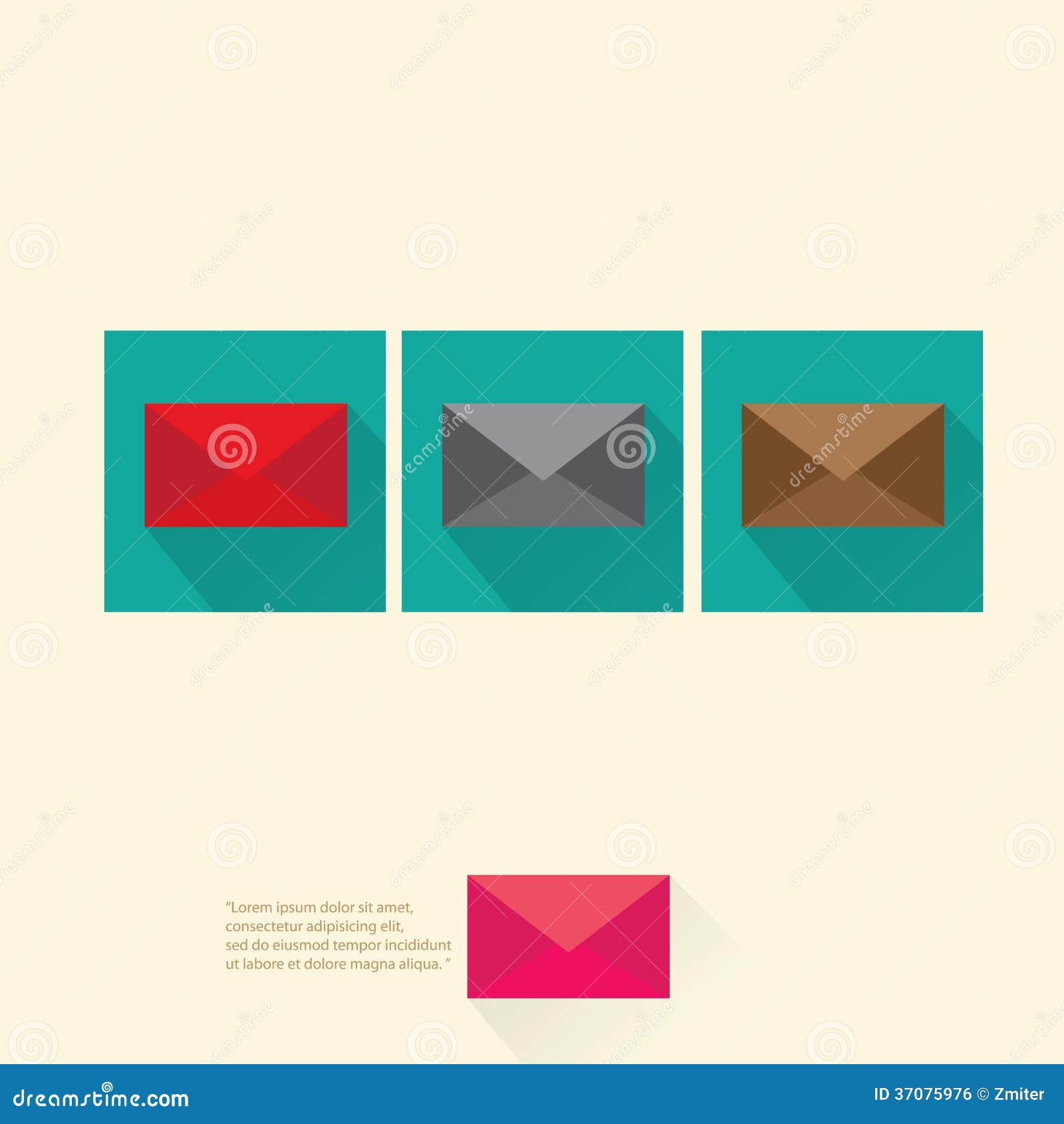 Vector E-mail Message Flat Icon. Stock Vector - Illustration of email ...