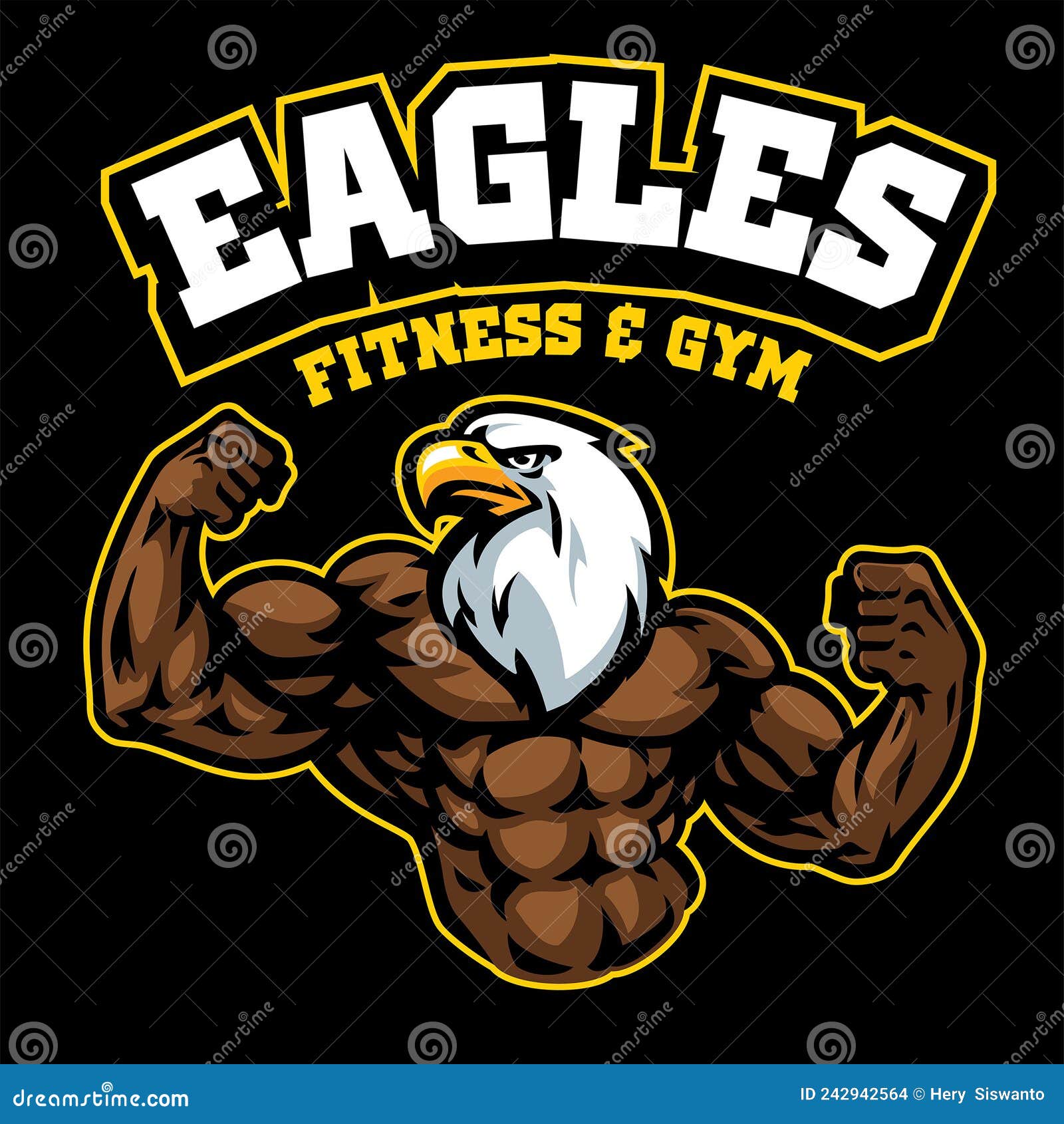 Eagle Bodybuilder Logo Character Design Mascot Premium VectorEagle ...