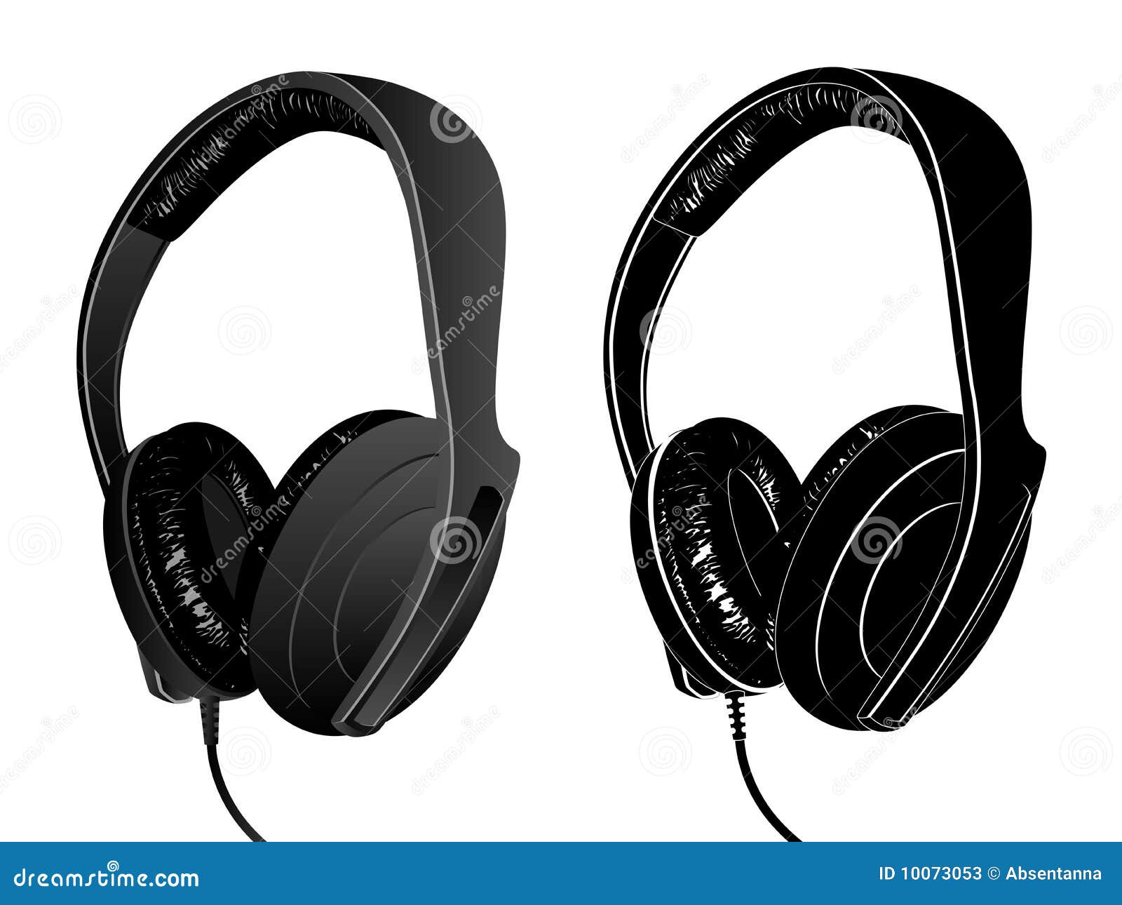 Vector earphones. stock vector. Illustration of hear - 10073053