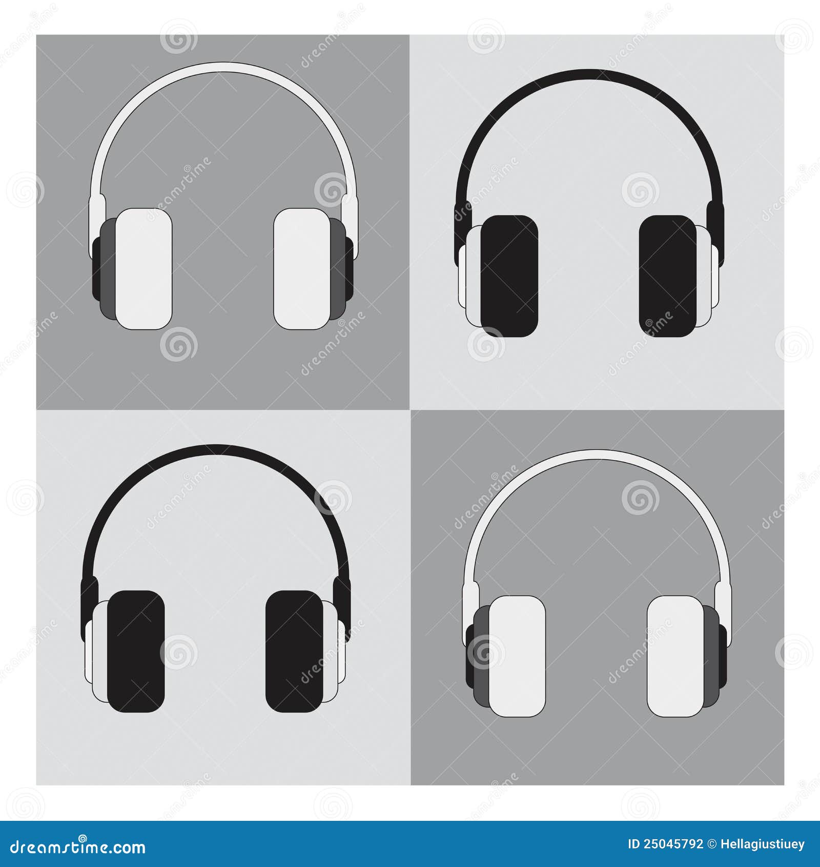 Vector Earphones Icon stock illustration. Illustration of studio - 25045792