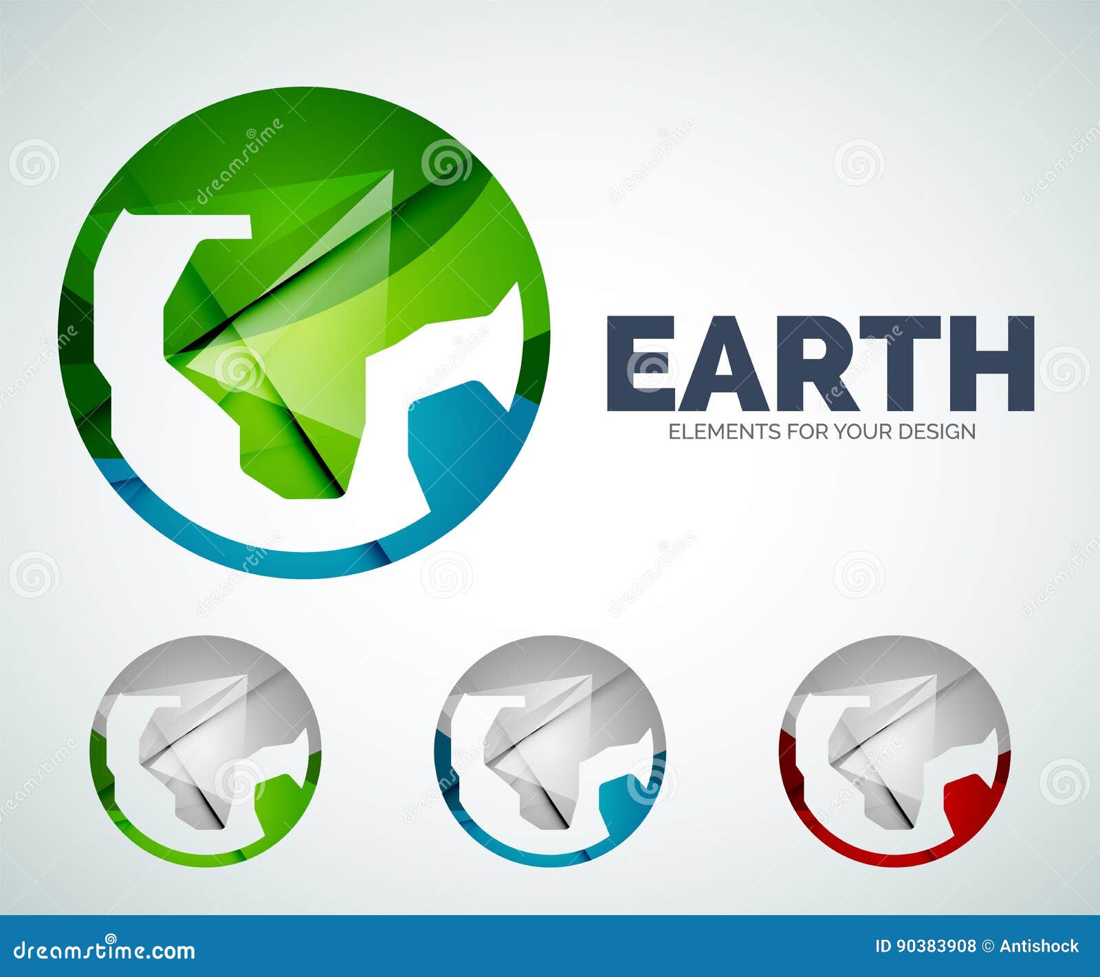Vector Earth Globe Circle Abstract Icons Stock Vector - Illustration of ...