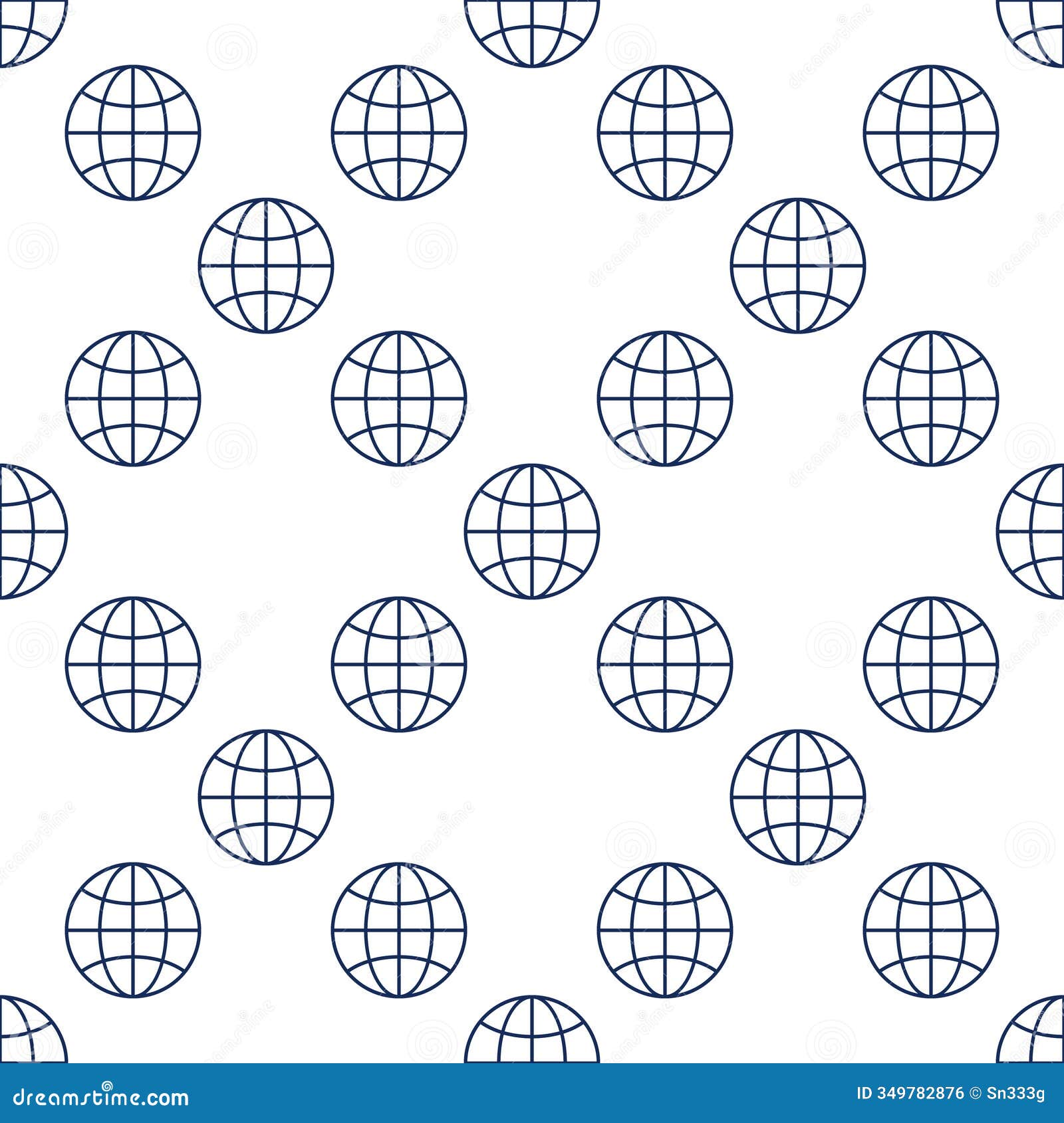 Vector Earth Globe Simple Round Seamless Pattern in Outline Style Stock ...