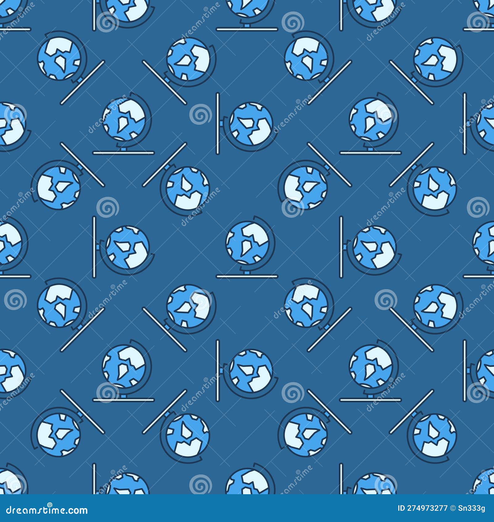 Vector Earth Globe on Stand Concept Colored Seamless Pattern Stock ...