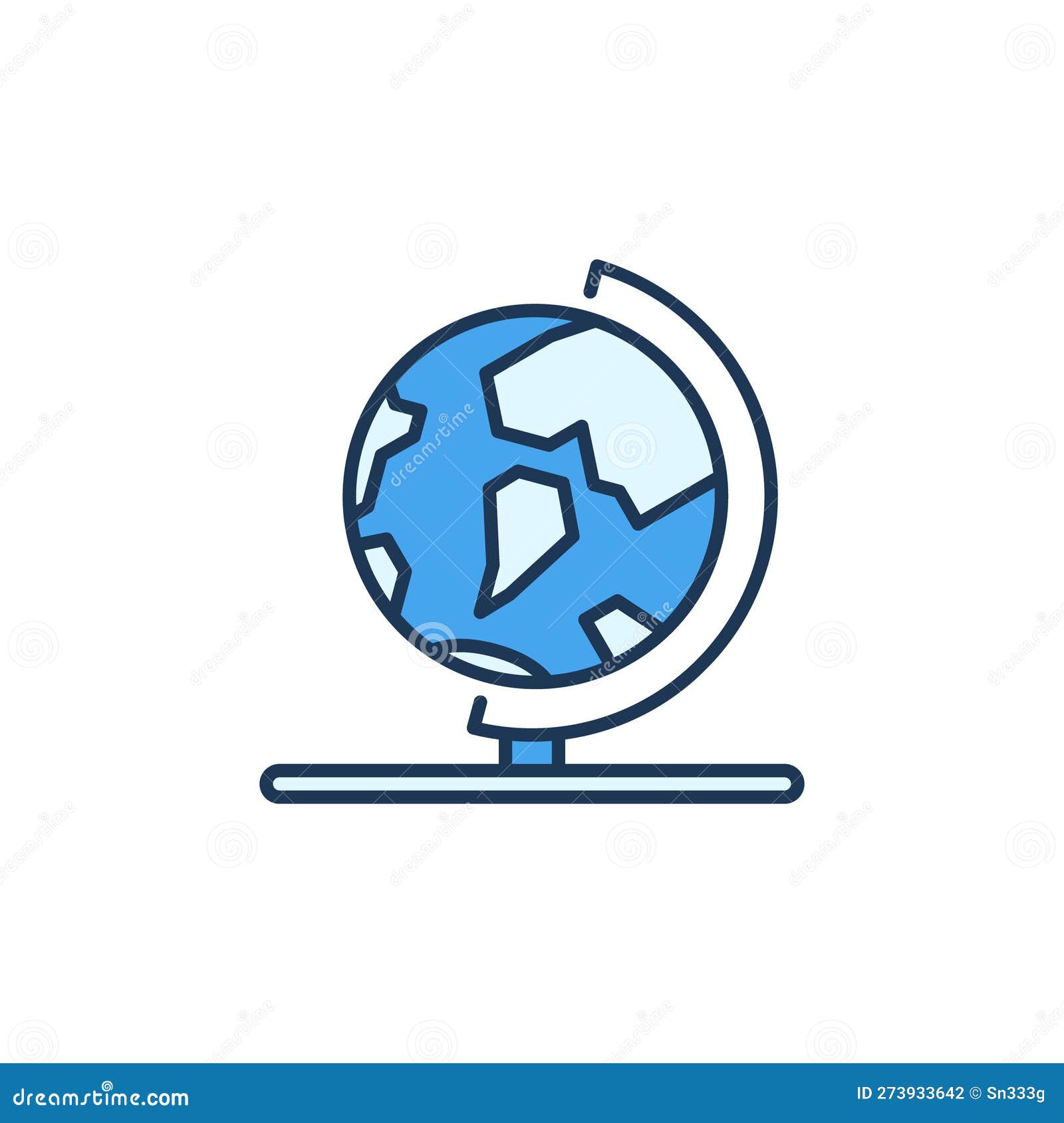 Vector Earth Globe on Stand Concept Colored Simple Icon or Sign Stock ...