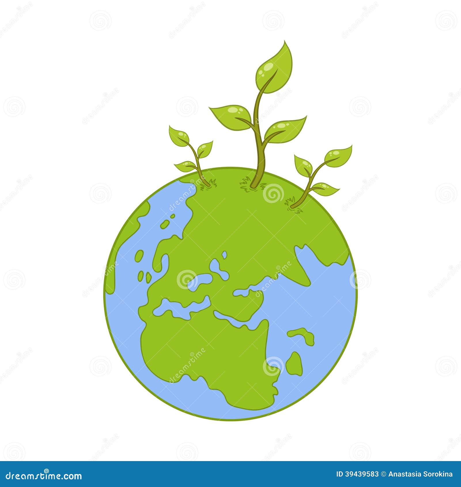 Vector Earth and Green Plant Stock Vector - Illustration of isolated ...