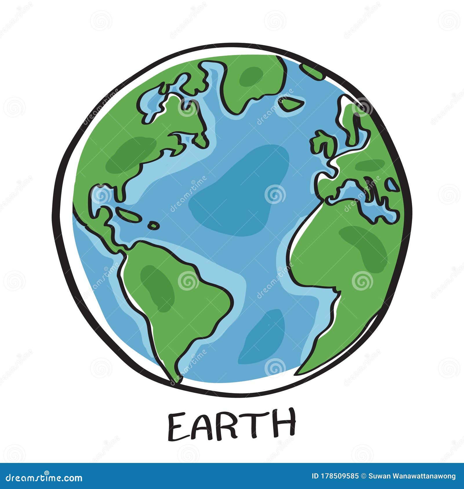 Vector of Earth Isolated on White Background with Text EARTH Under ...