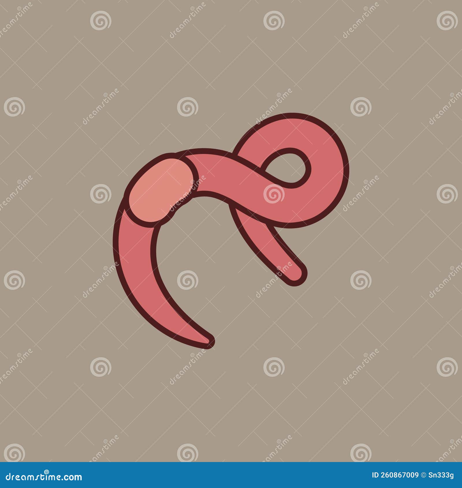 Vector Earth-worm Vector Concept Red Icon or Sign Stock Vector ...