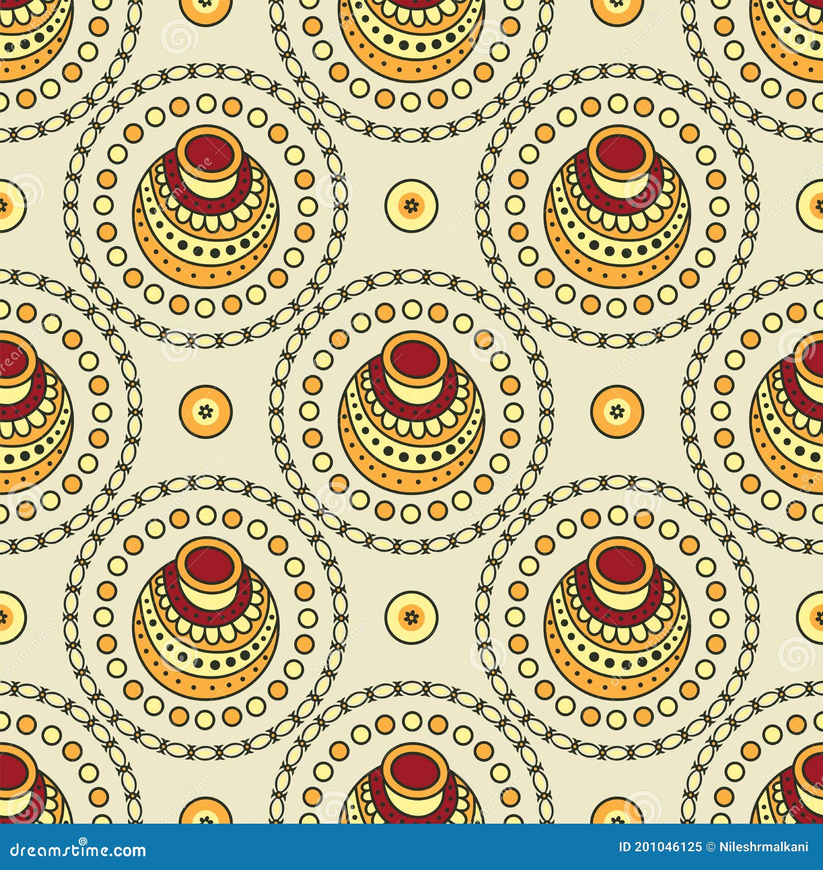 Vector Designer Asian Earthenware Pot Pattern Design Stock Vector ...