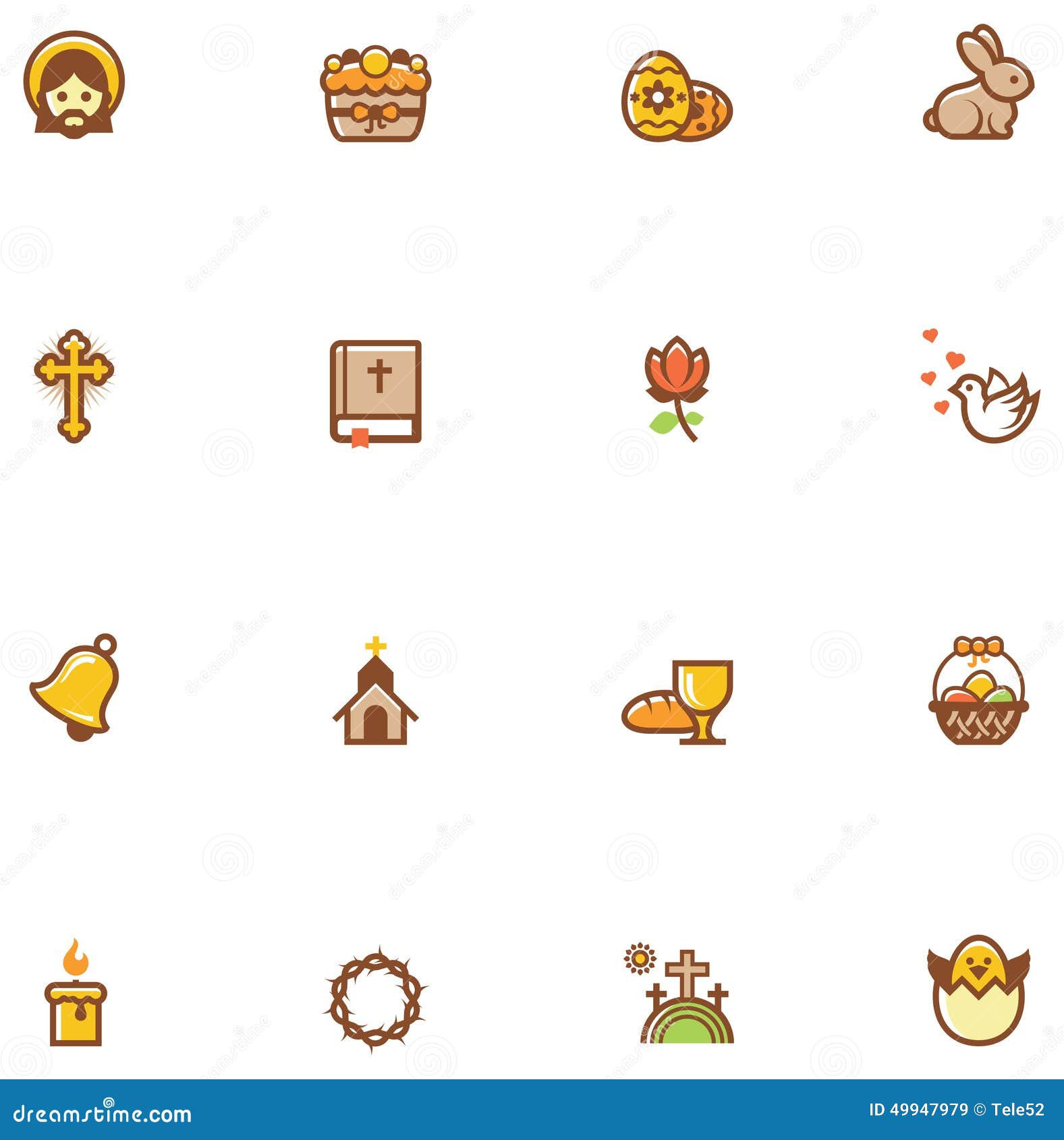 Vector Easter icon set stock vector. Illustration of icon - 49947979