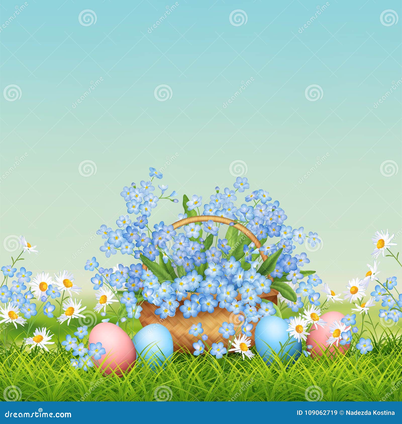 Vector Easter Landscape stock vector. Illustration of card - 109062719