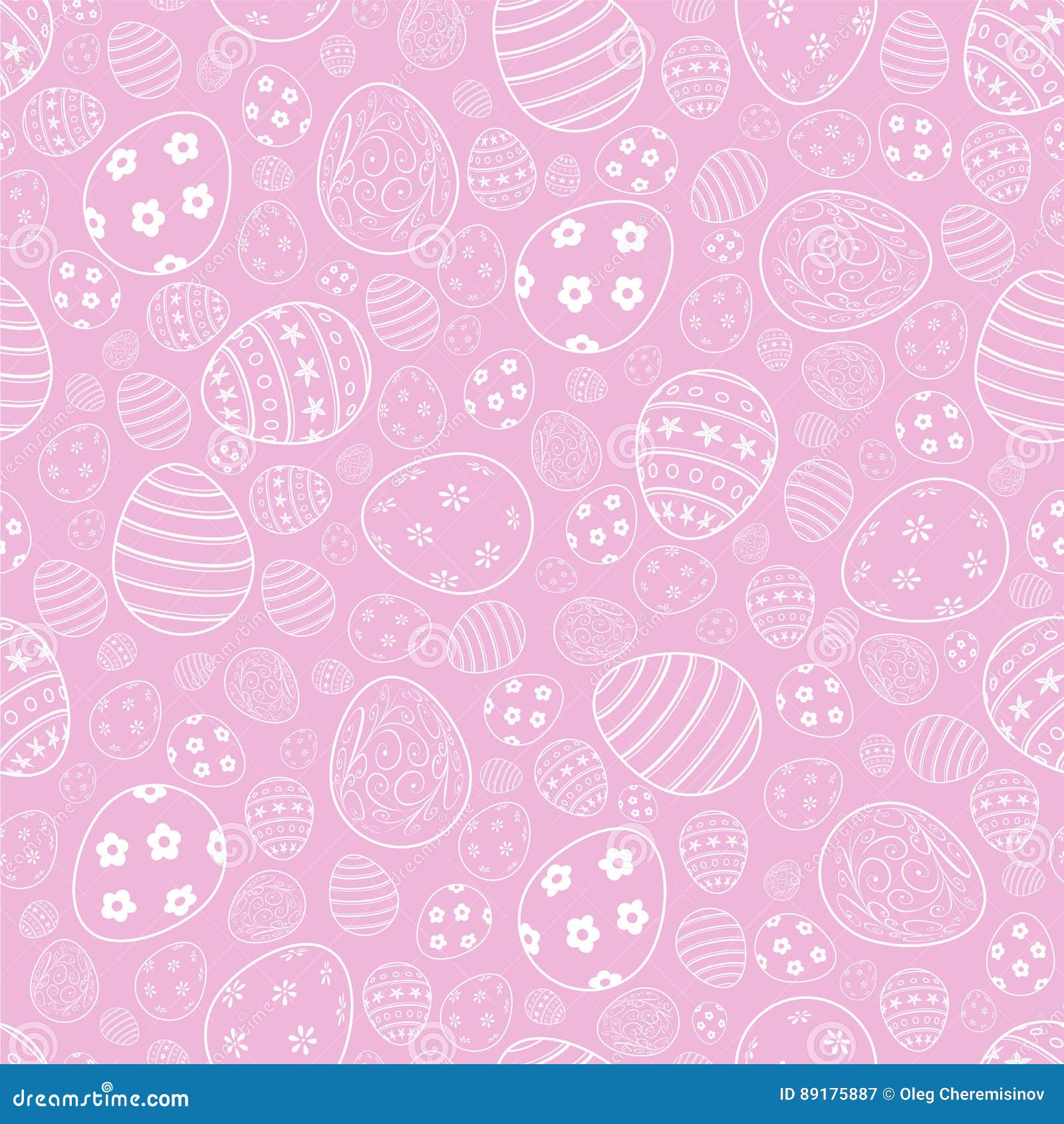 Vector Easter Seamless Pattern. Easter Eggs on Pink Background. Stock ...