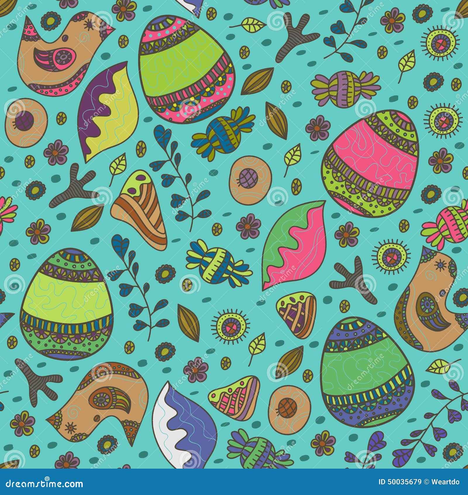 Vector Easter Seamless Pattern Stock Vector - Illustration of children ...