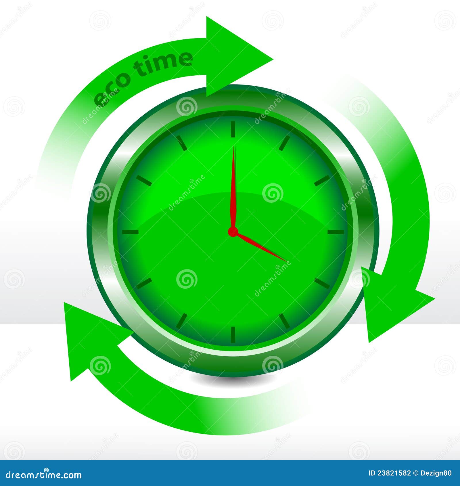Vector eco clock stock vector. Illustration of clean - 23821582