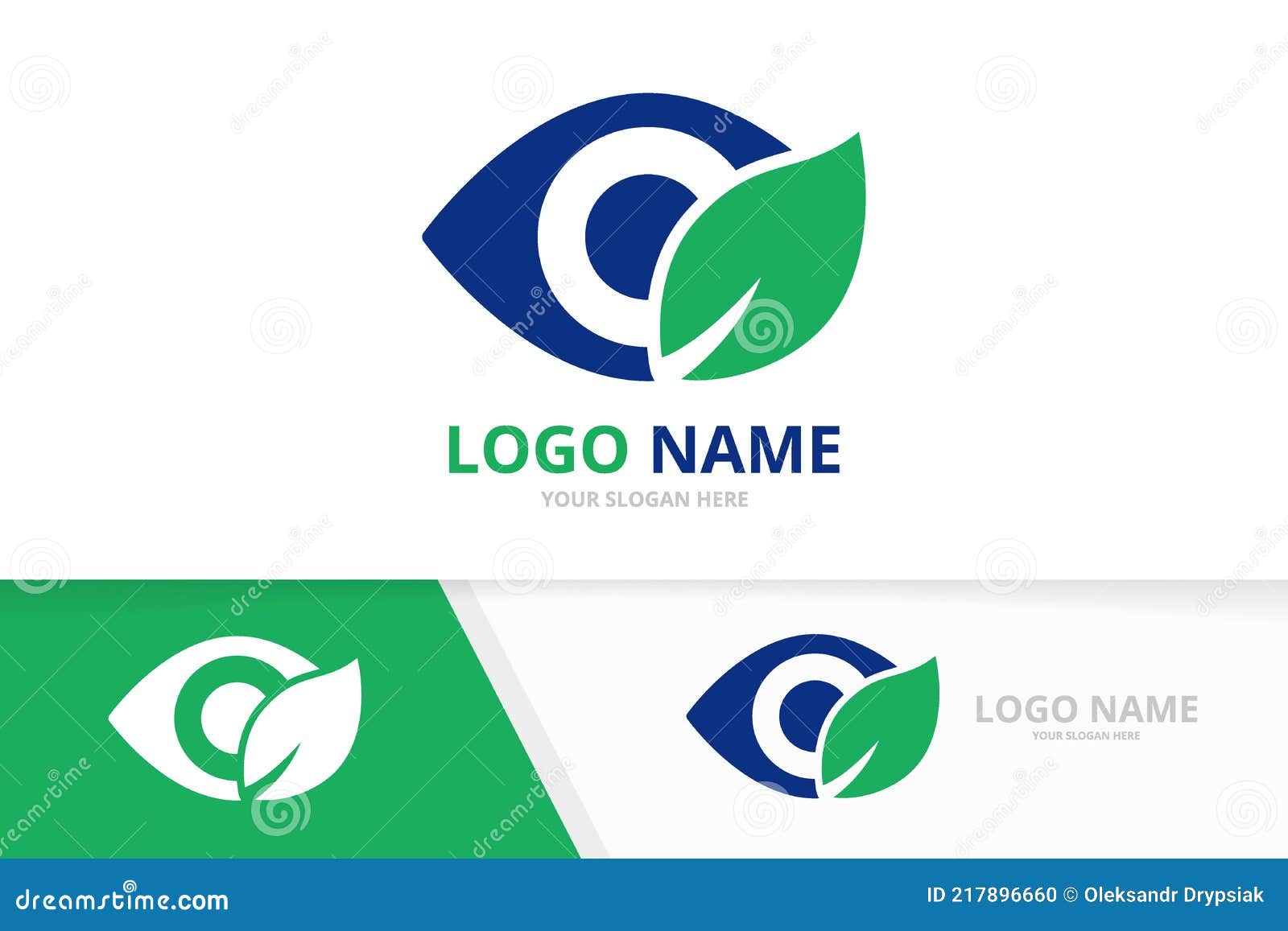Vector Eco Eye Logo Combination. Unique Organic Vision Logotype Design ...