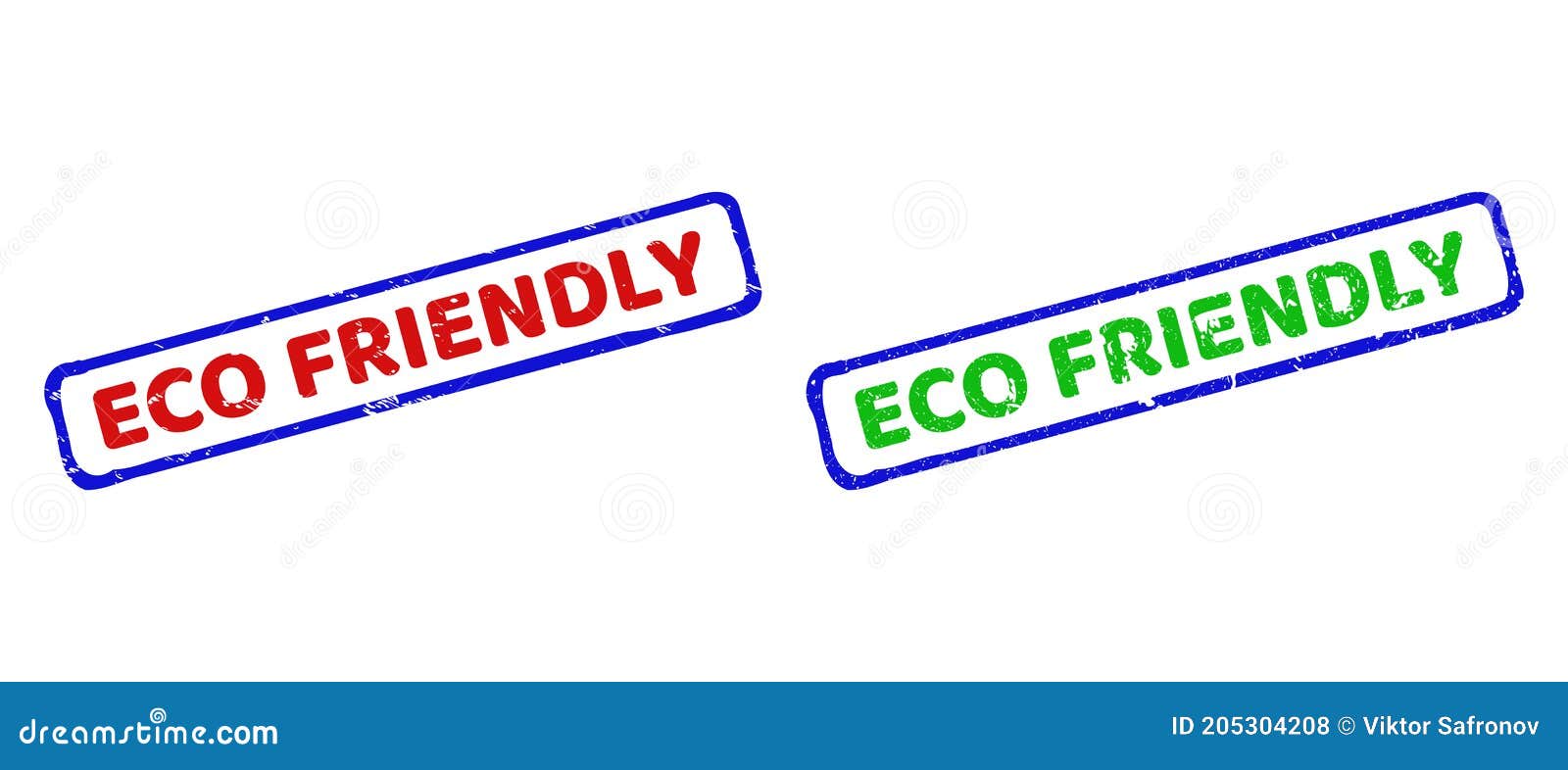 ECO FRIENDLY Bicolor Rough Rectangular Watermarks with Distress Surfaces Stock Illustration ...