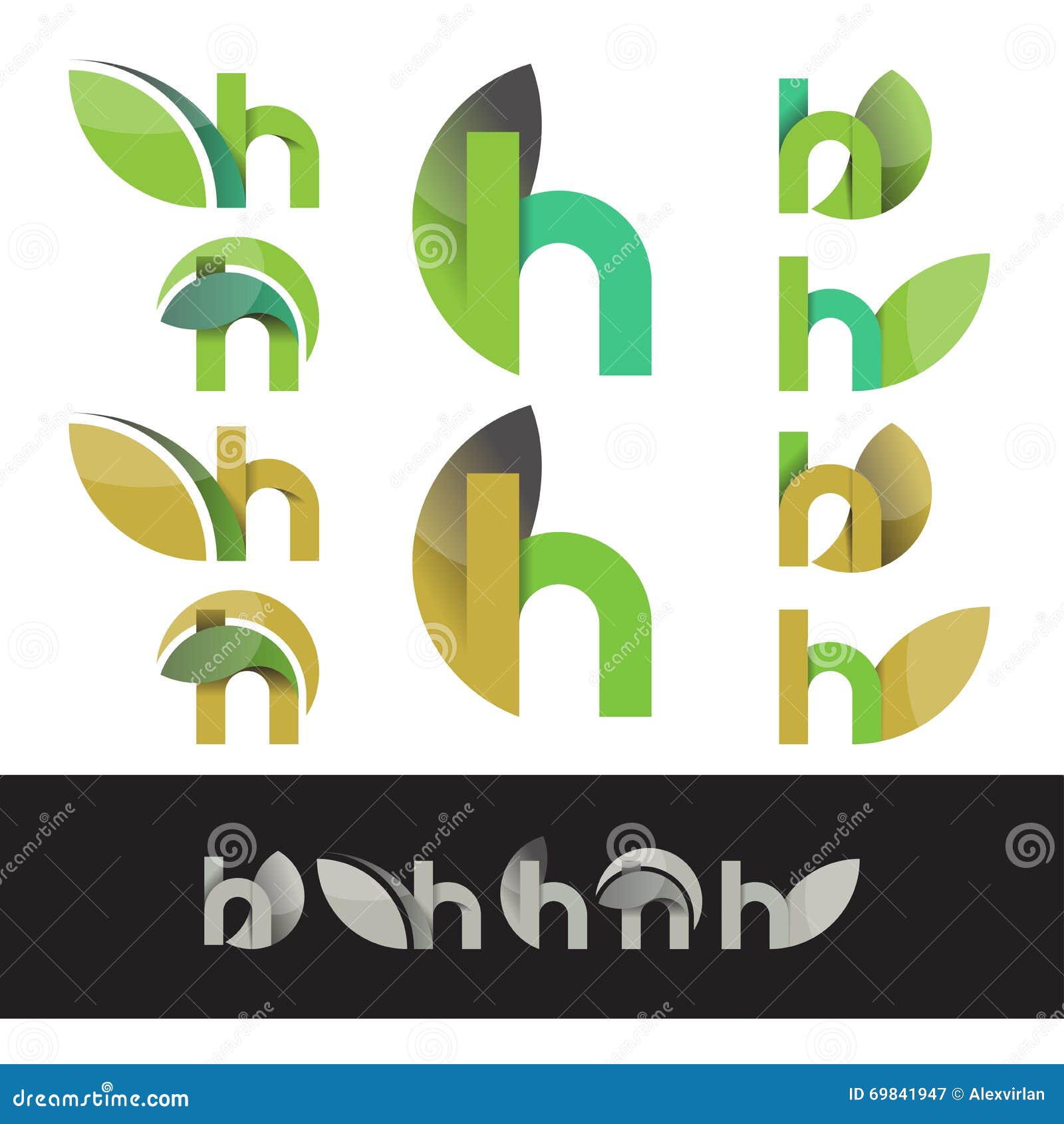 Vector Eco Green Letter H Logo Elements Stock Vector - Illustration of ...