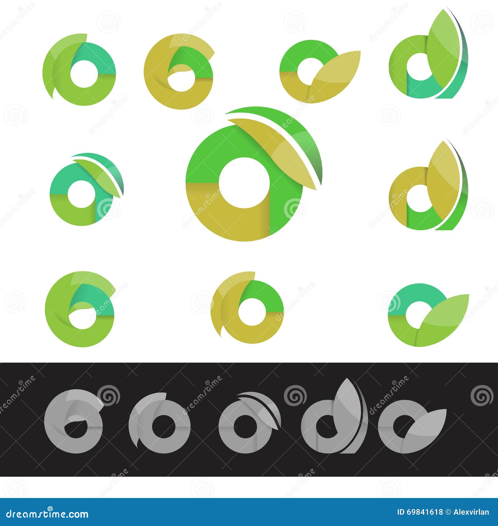 Vector Eco Green Letter O Round Logo Elements Stock Vector ...