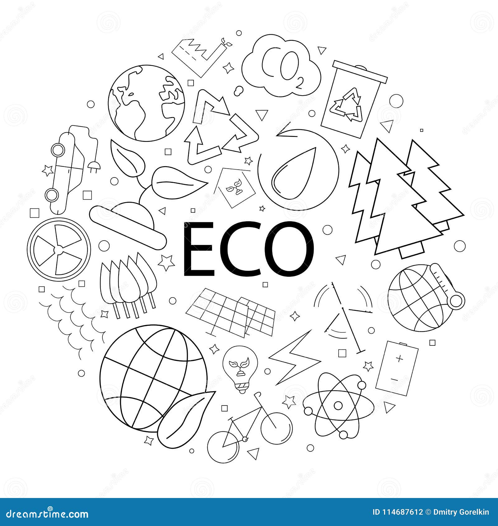 Vector Eco Pattern with Word. Eco Background Stock Vector ...