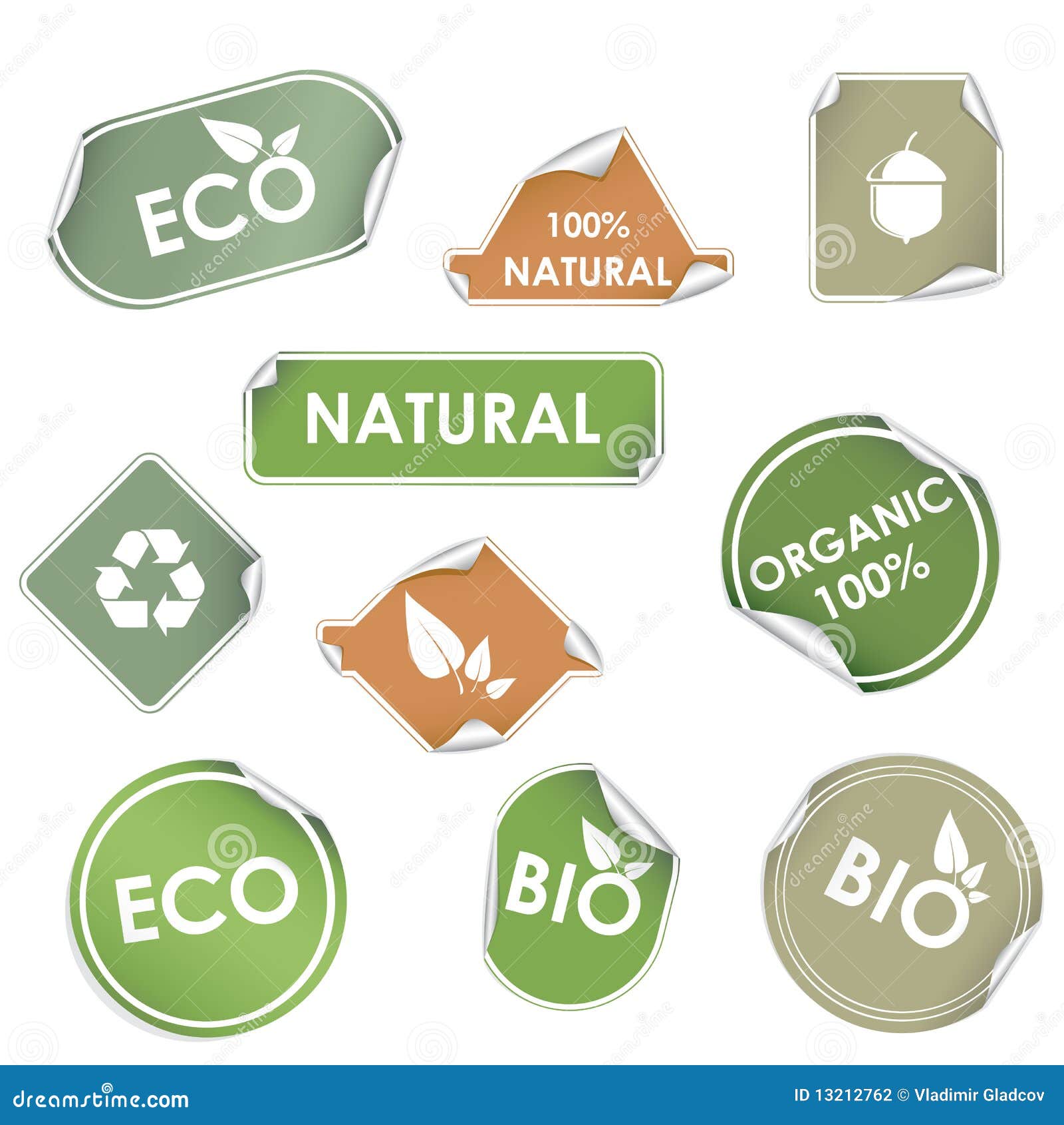 Vector Eco Recycling Labels Stock Vector - Illustration of contemporary ...