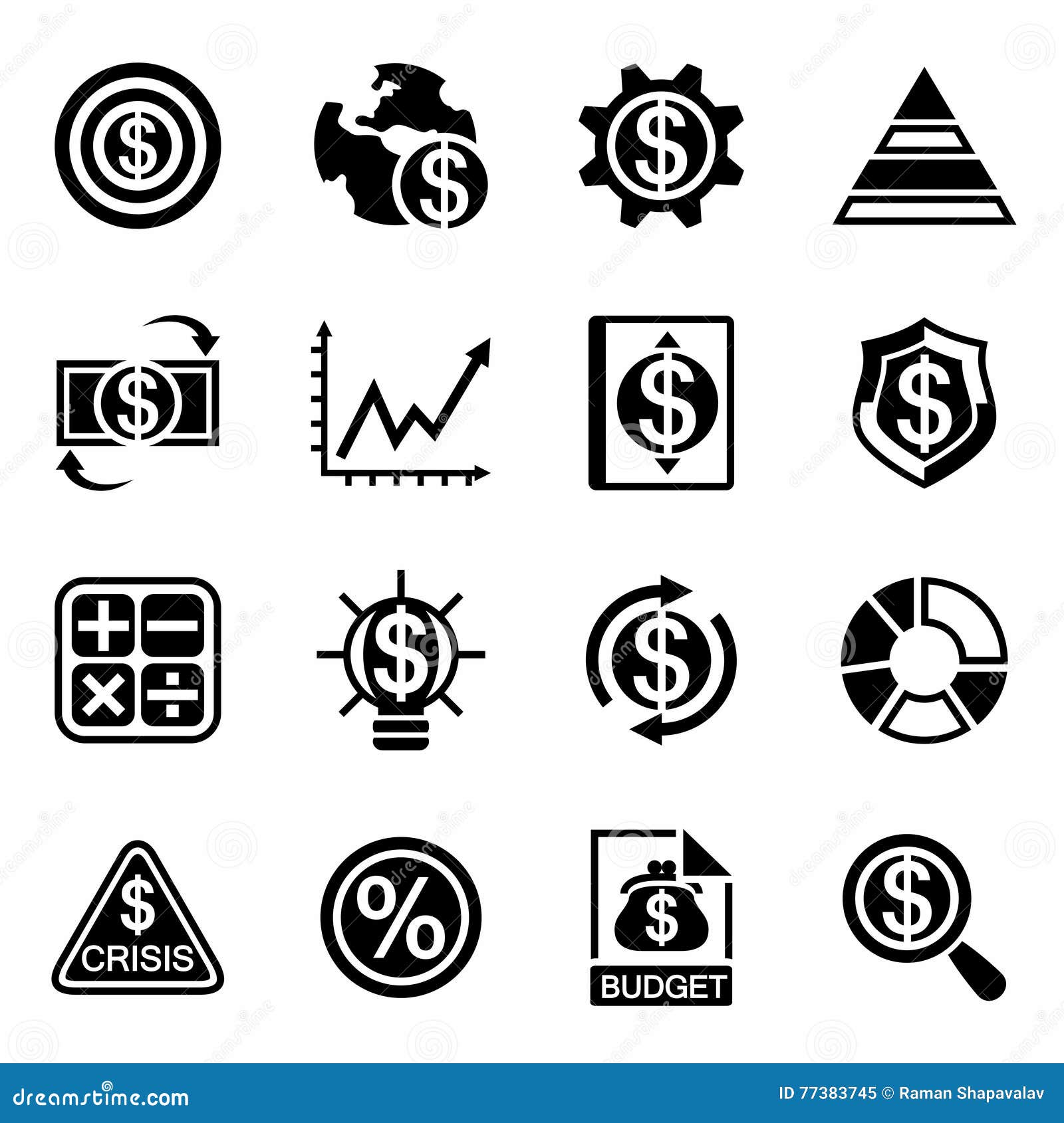 Vector Economic icon set stock vector. Illustration of chart - 77383745