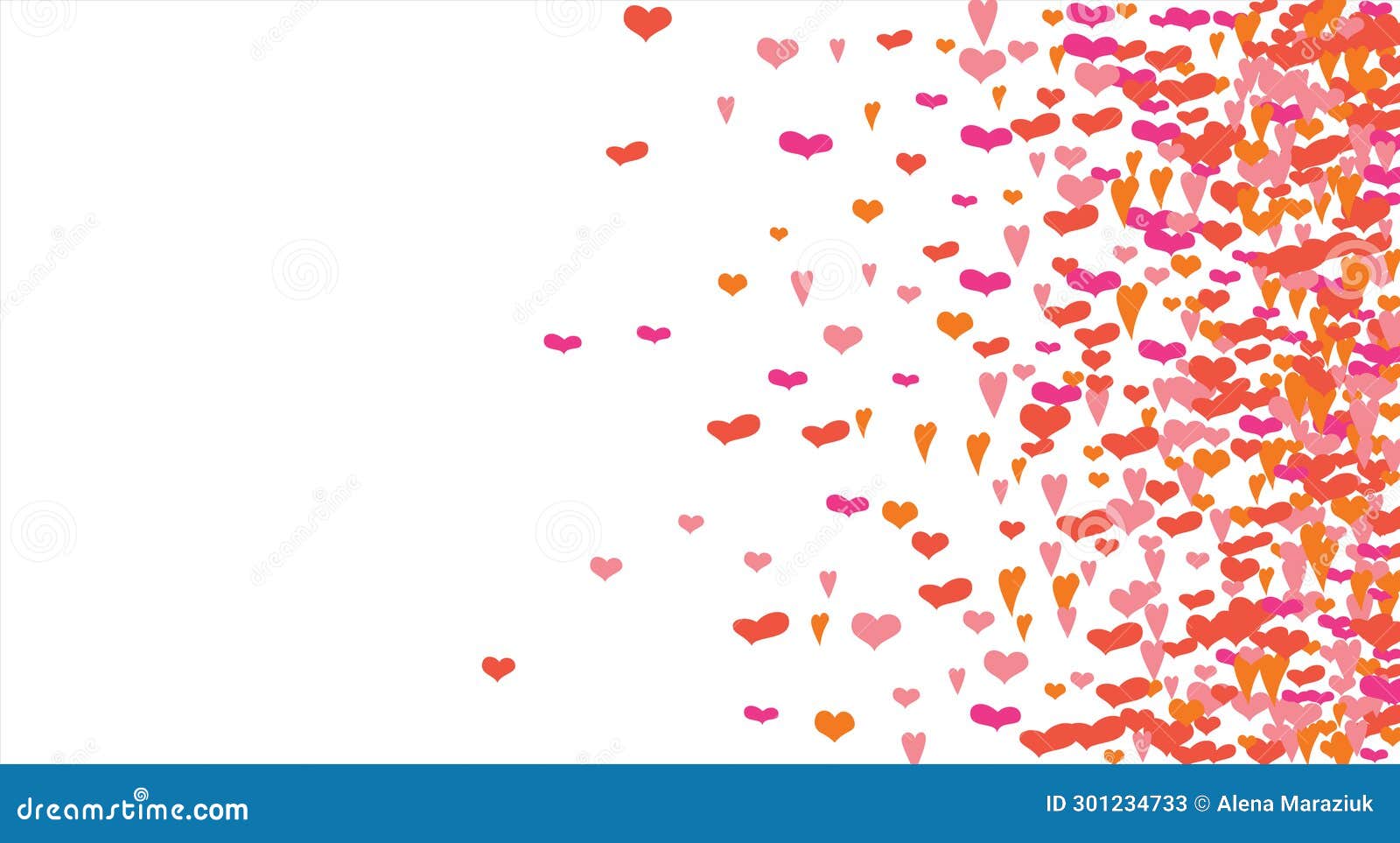 Vector Edging, Ribbon, Border from Hearts. Hand-drawn Romantic Pattern ...