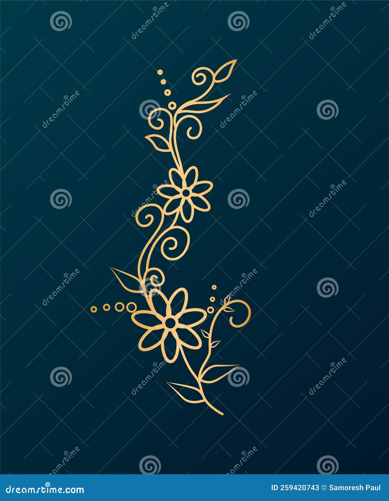 Vector Edging, Ribbon, Border from Outline Small Flowers. Nature ...