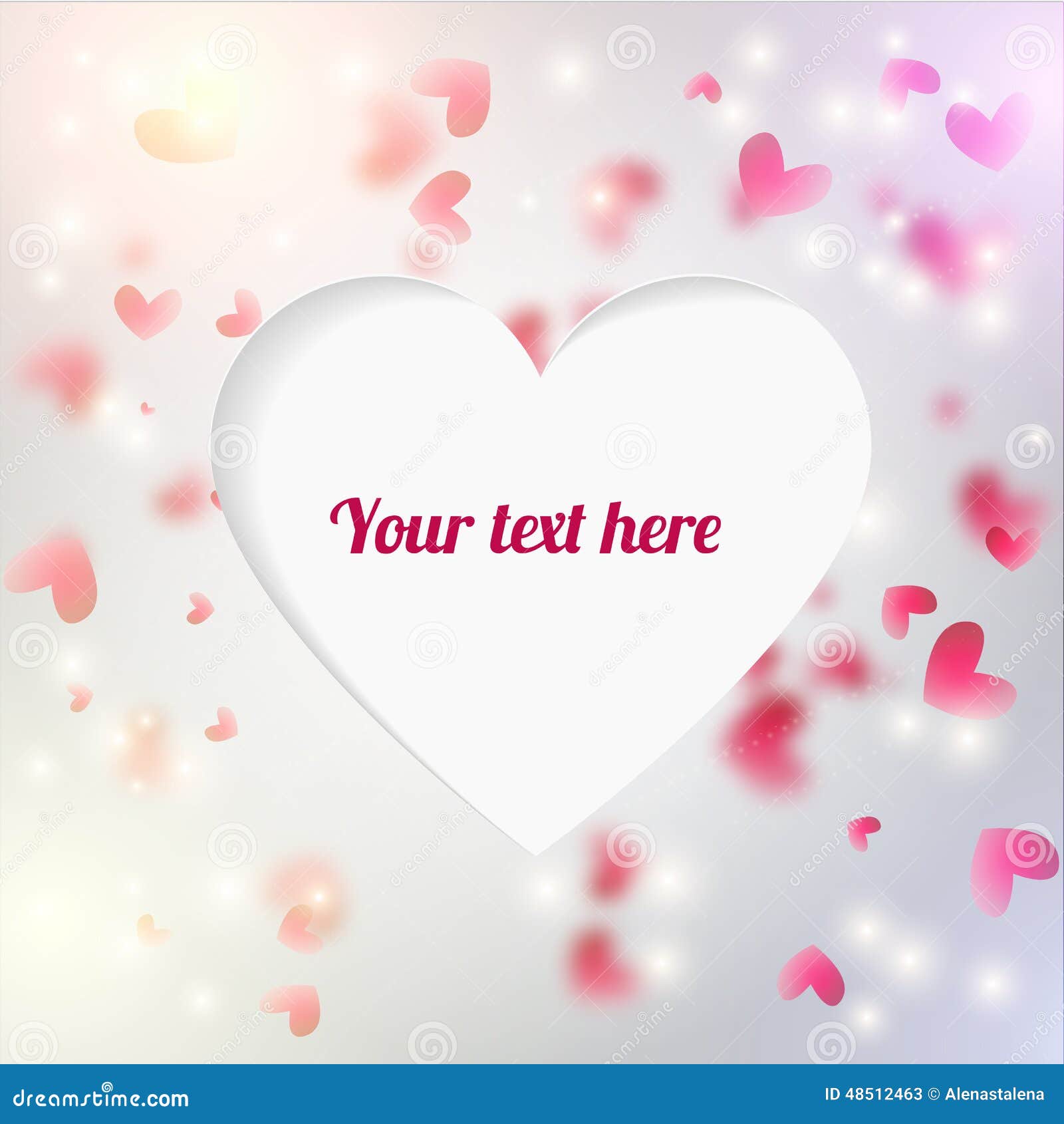 Vector Editable Background with Blured Hearts and Stock Vector ...