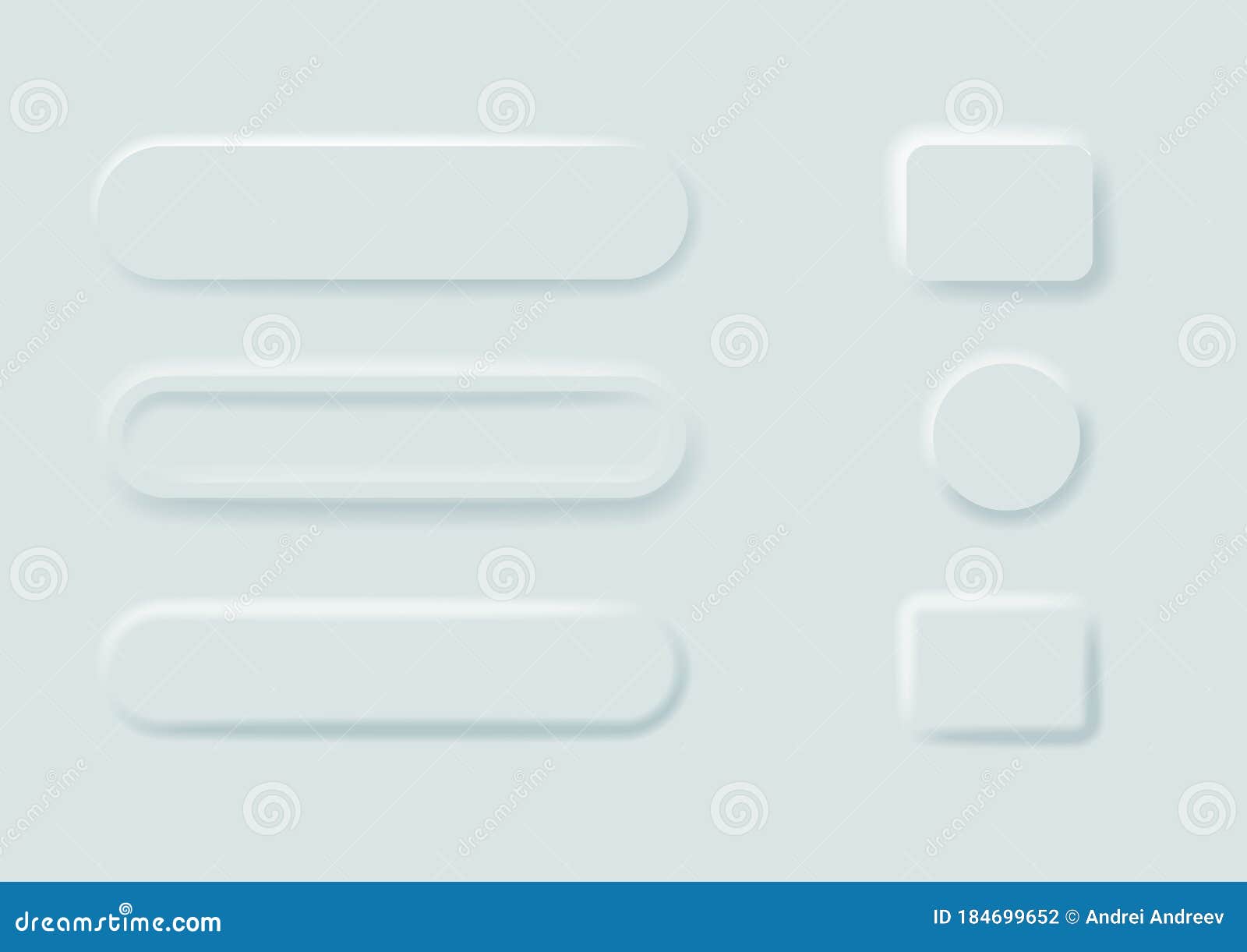 Vector Editable Neomorphic Buttons Set Stock Vector - Illustration of ...