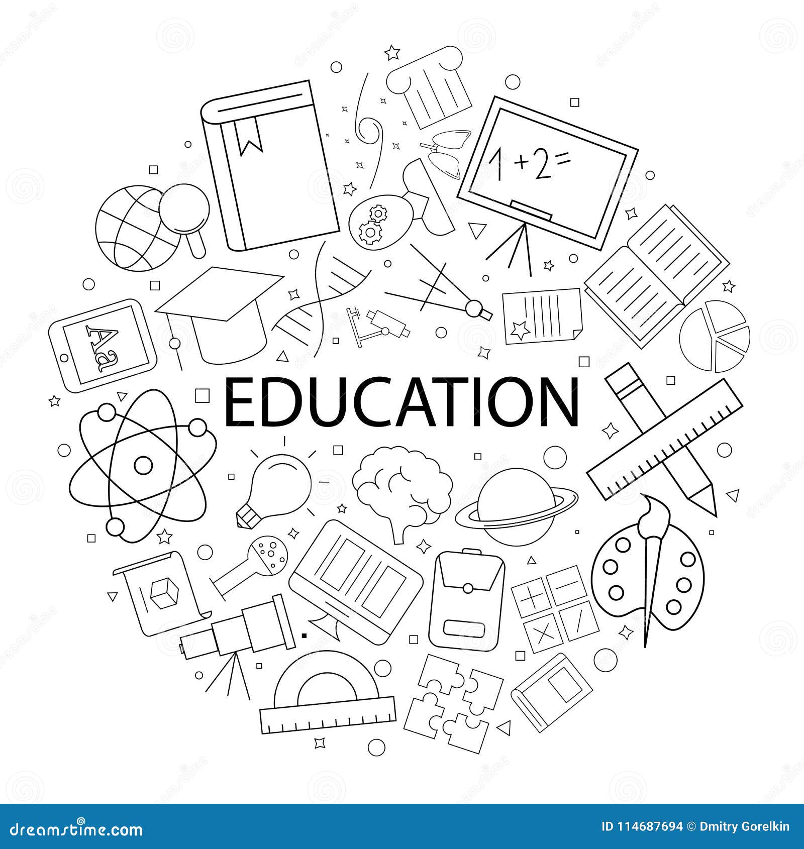 Vector Educati On Pattern With Word. Education Background ...