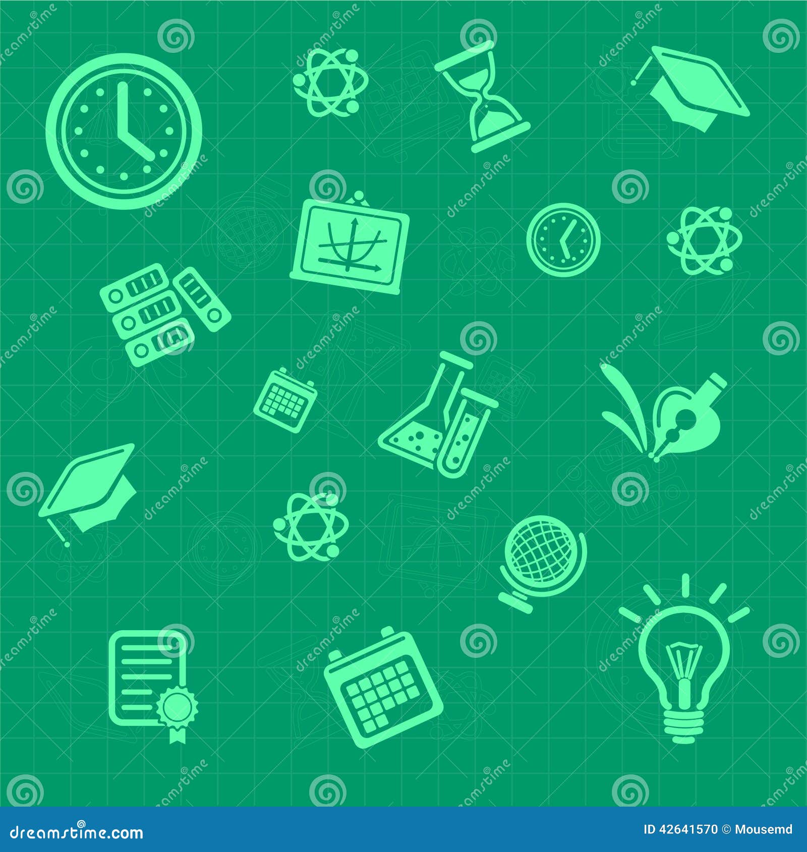 Vector Education Background Green. Pattern Stock Vector - Illustration ...