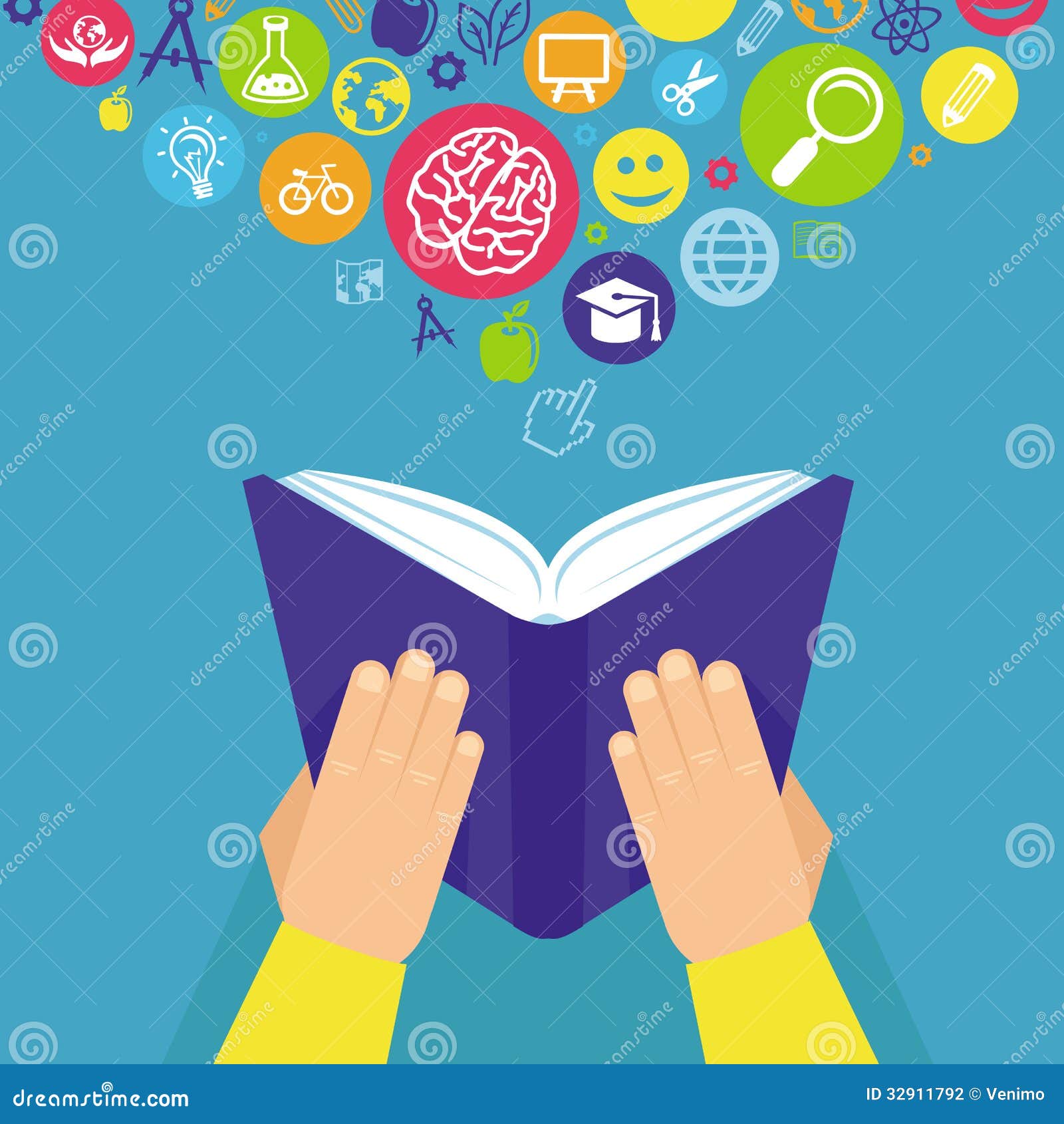 Vector Education Concept - Hands Holding Book Stock Vector ...