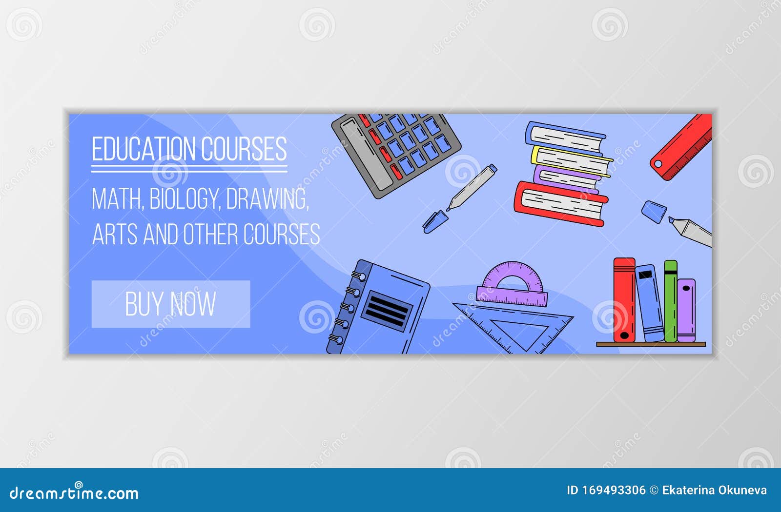 Education Courses Banner Concept. Modern Illustration for Design and ...