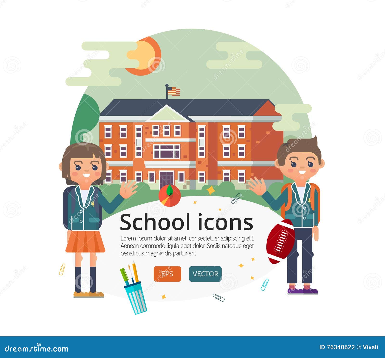 Vector Education Cover Design. Illustration of Primary or Elementary ...