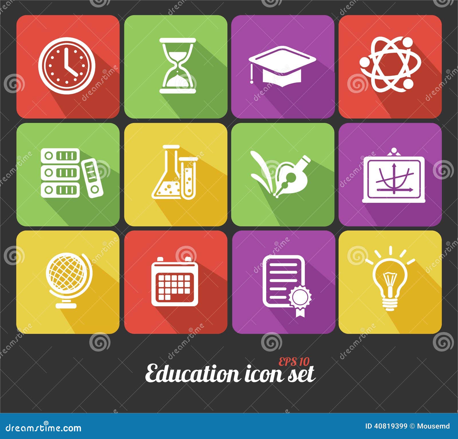 Vector education icons set stock vector. Illustration of laboratory ...