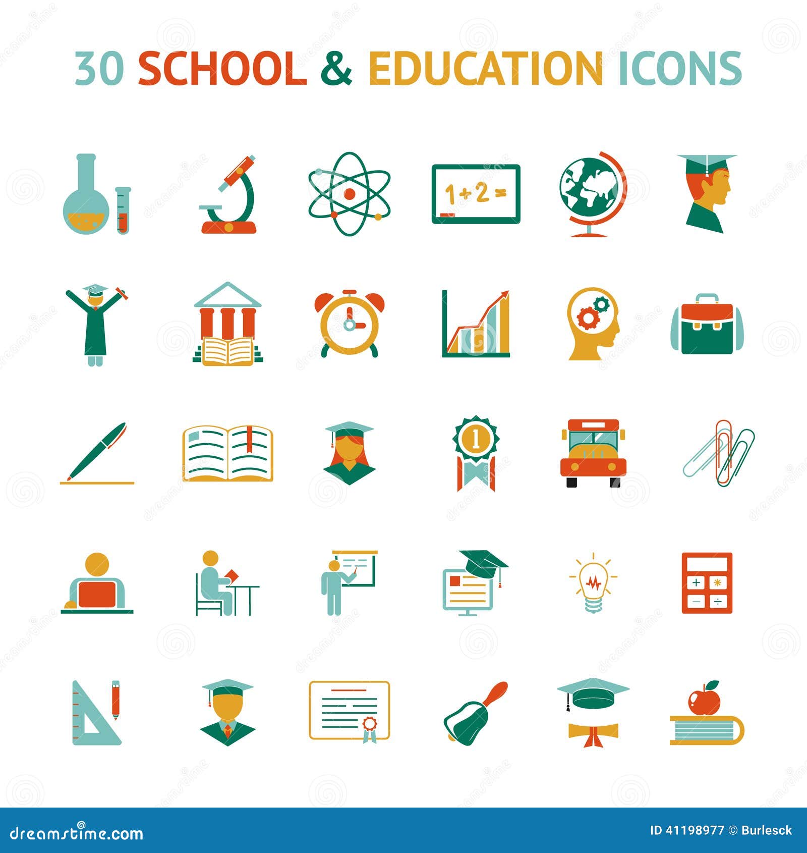 Vector 30 education icons stock vector. Illustration of chart - 41198977