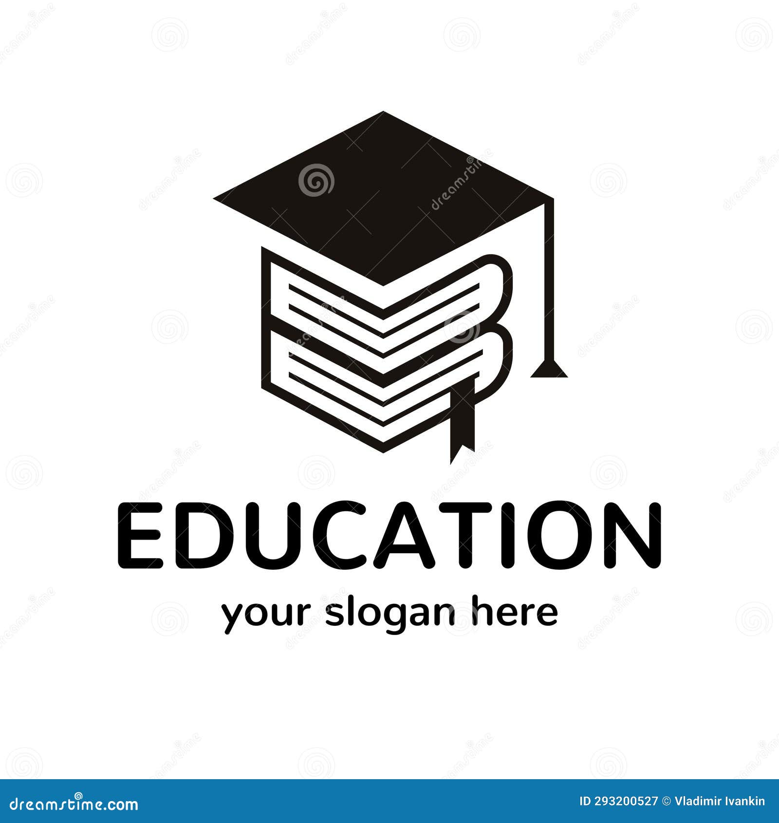 Vector Education Logo Black Color Style Isolated Stock Illustration ...