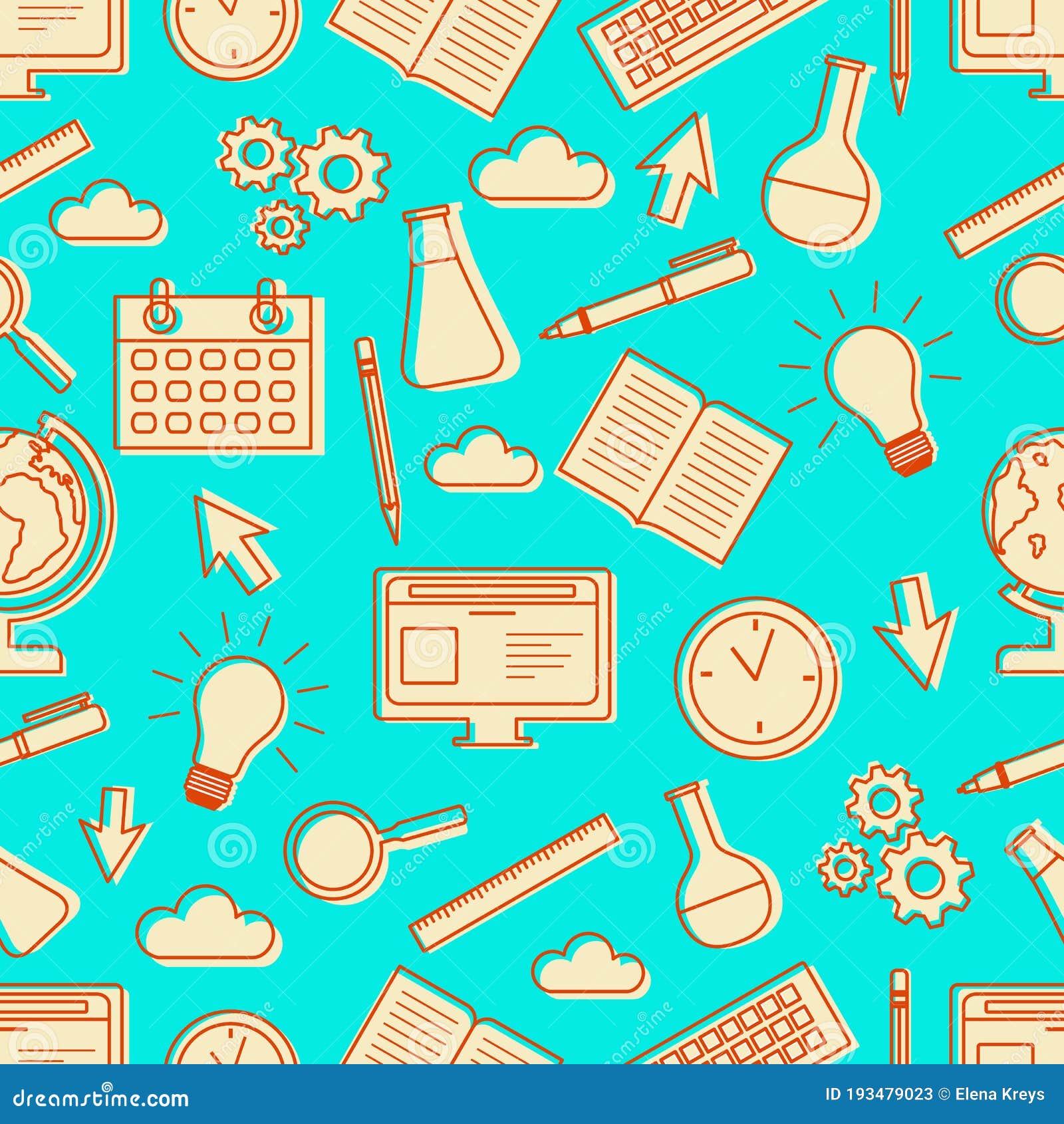 Vector Education Pattern Learning Back To School Stock Vector ...