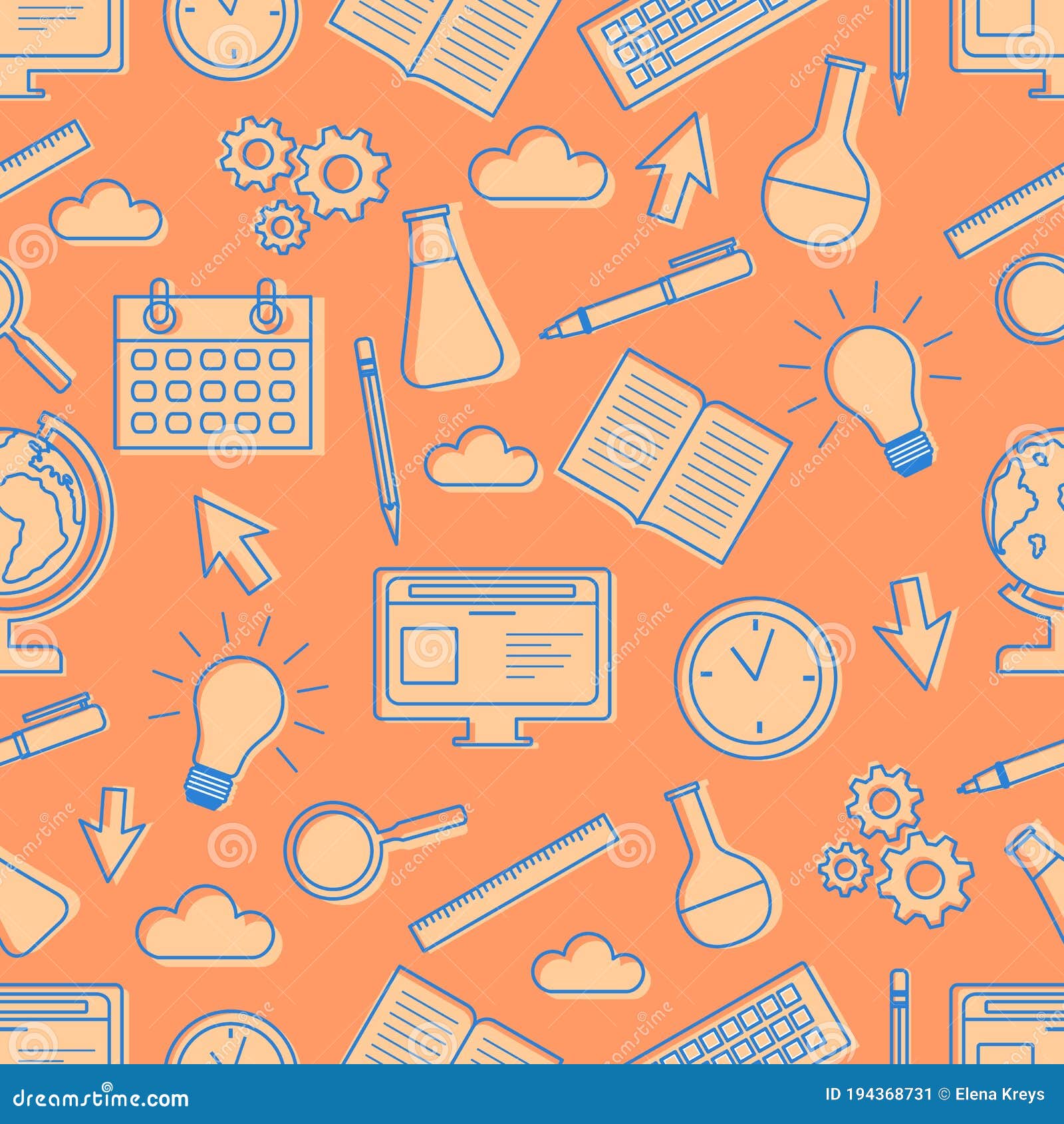 Vector Education Pattern Learning Back To School Stock Vector ...