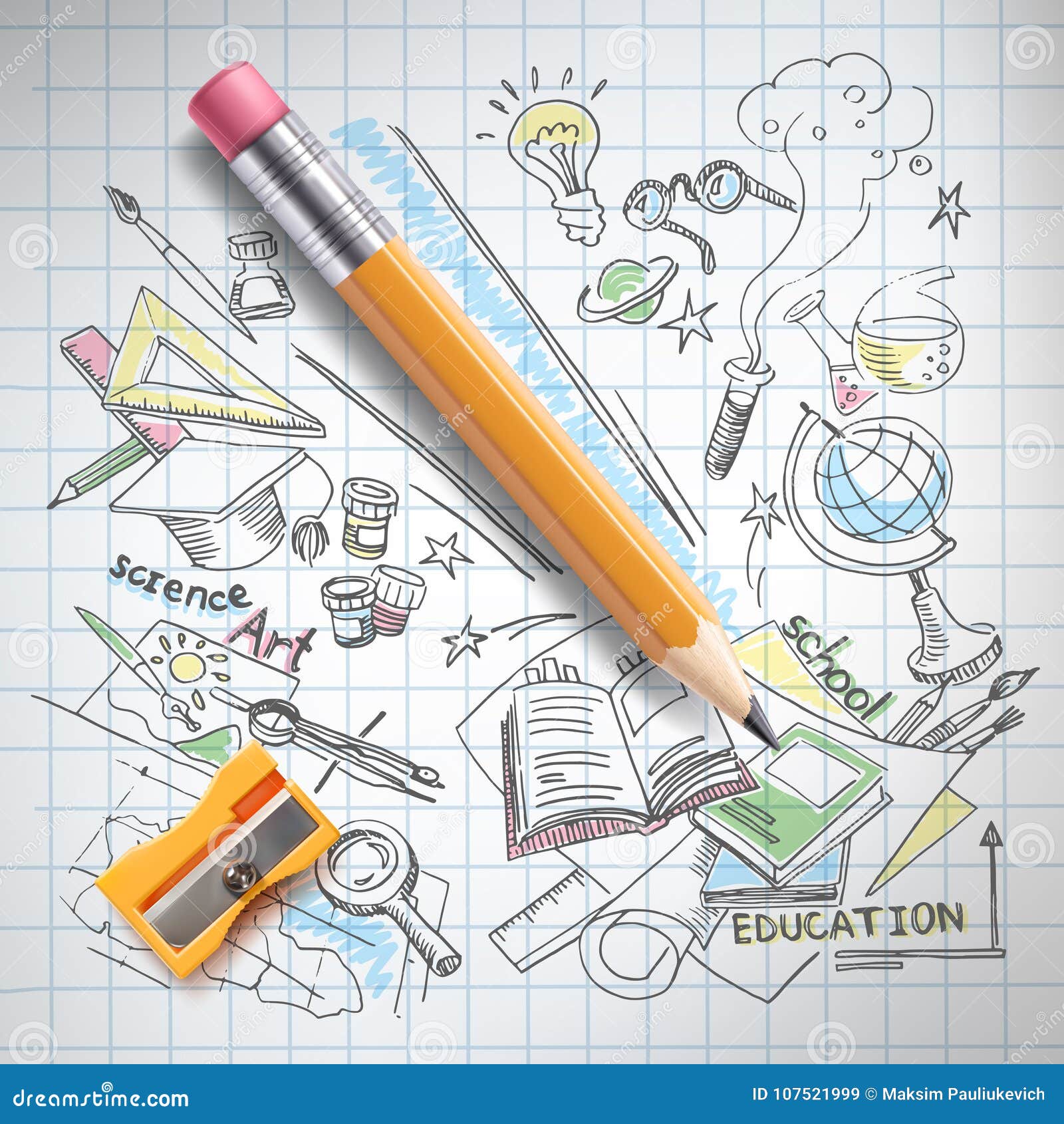Vector Education, Science Concept, Pencil, Sketch | CartoonDealer.com ...