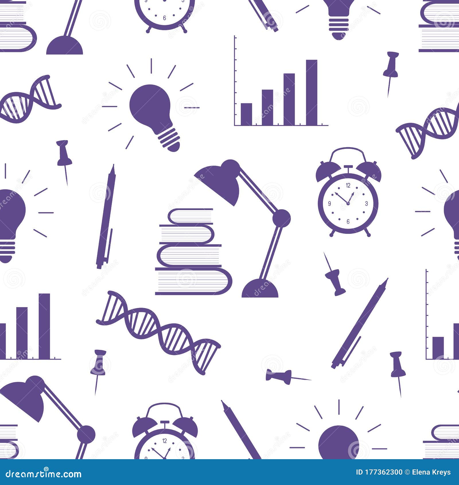 Vector Education Seamless Pattern Study Learning Stock Vector ...