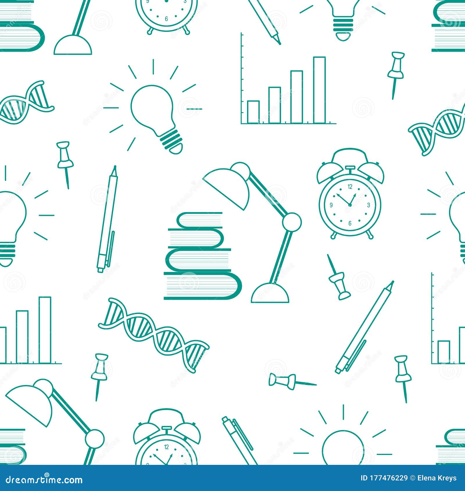 Vector Education Seamless Pattern Study Learning Stock Vector ...